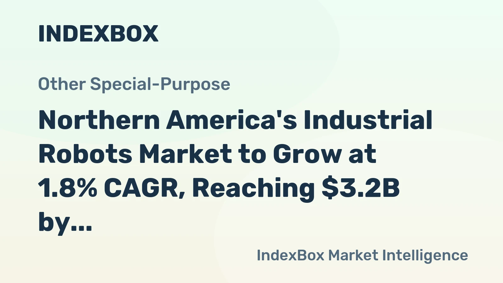 Northern America's Industrial Robots Market to Grow at 1.8% CAGR, Reaching $3.2B by 2035