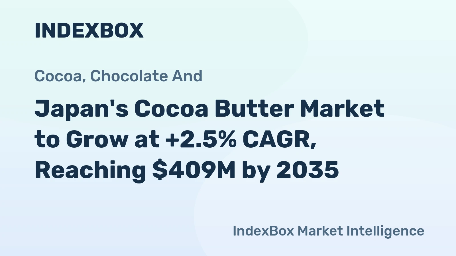 Japan's Cocoa Butter Market to Grow at +2.5% CAGR, Reaching $409M by 2035