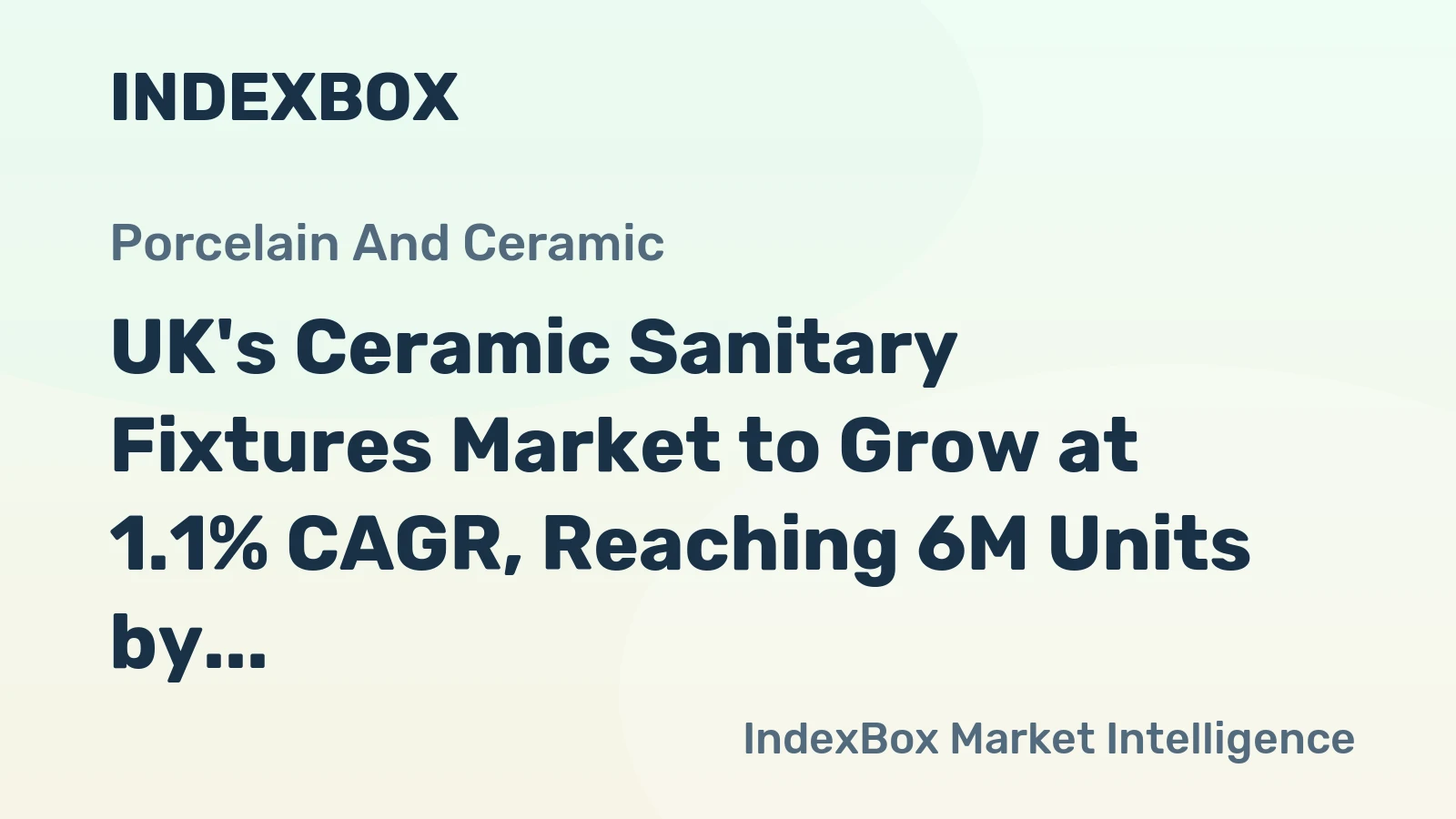 UK's Ceramic Sanitary Fixtures Market to Grow at 1.1% CAGR, Reaching 6M Units by 2035