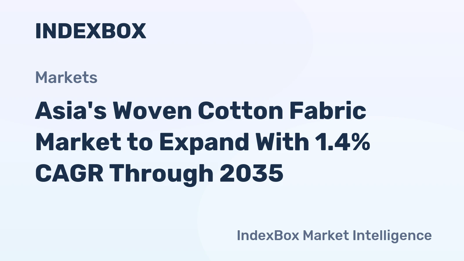 Asia's Woven Cotton Fabric Market to Expand With 1.4% CAGR Through 2035