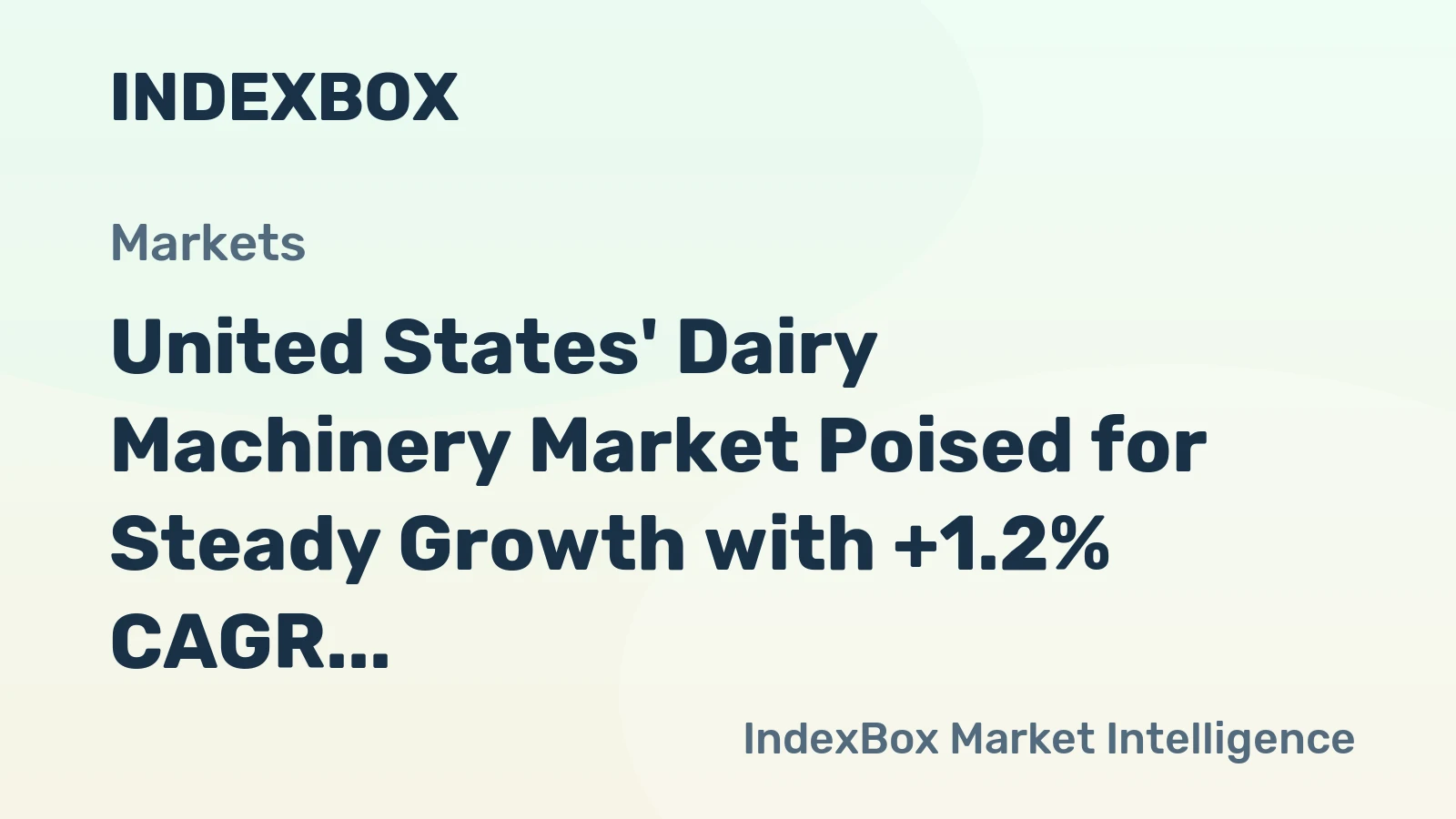 United States' Dairy Machinery Market Poised for Steady Growth with +1.2% CAGR Through 2035