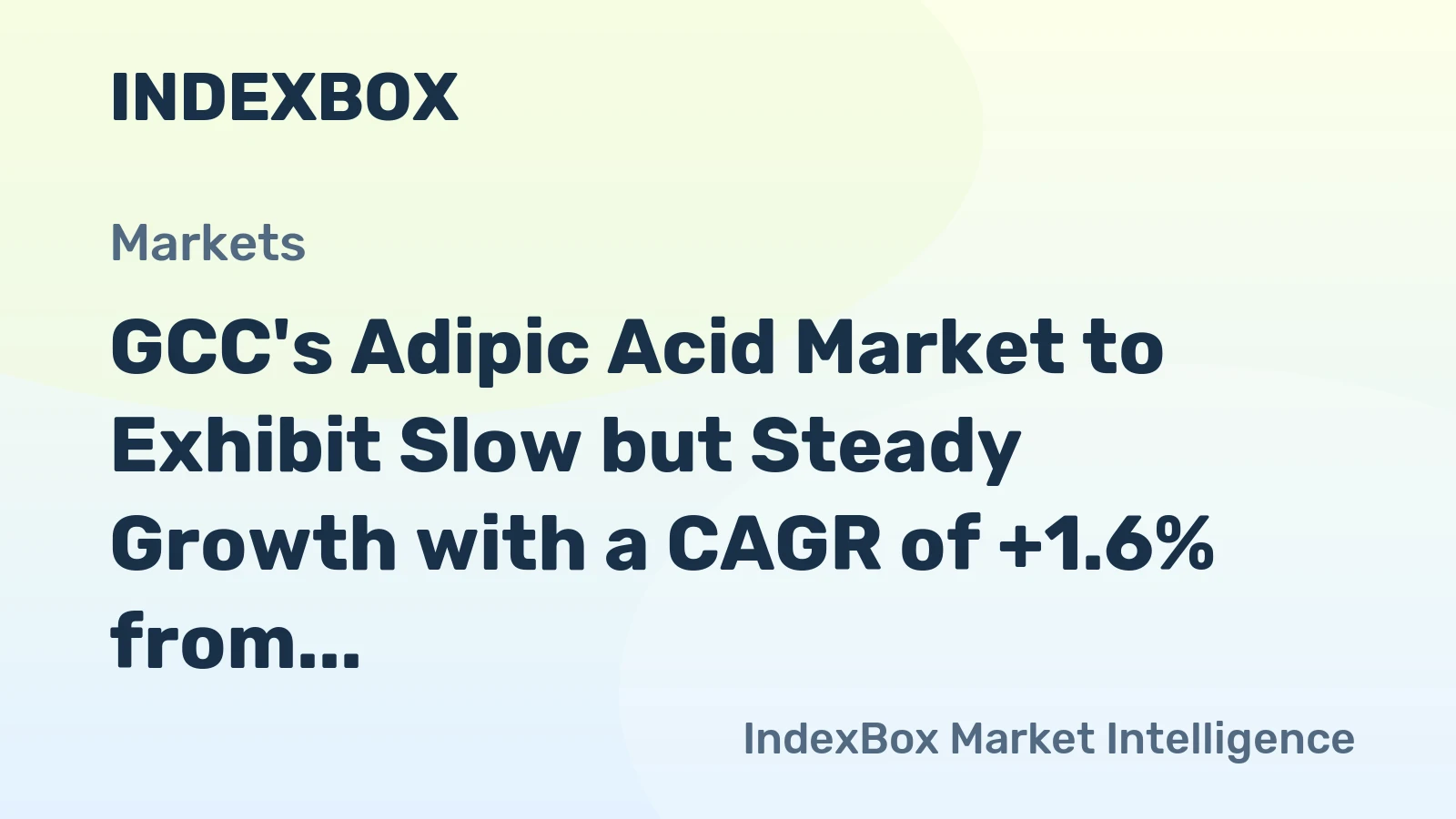 GCC's Adipic Acid Market to Exhibit Slow but Steady Growth with a CAGR of +1.6% from 2024 to 2035