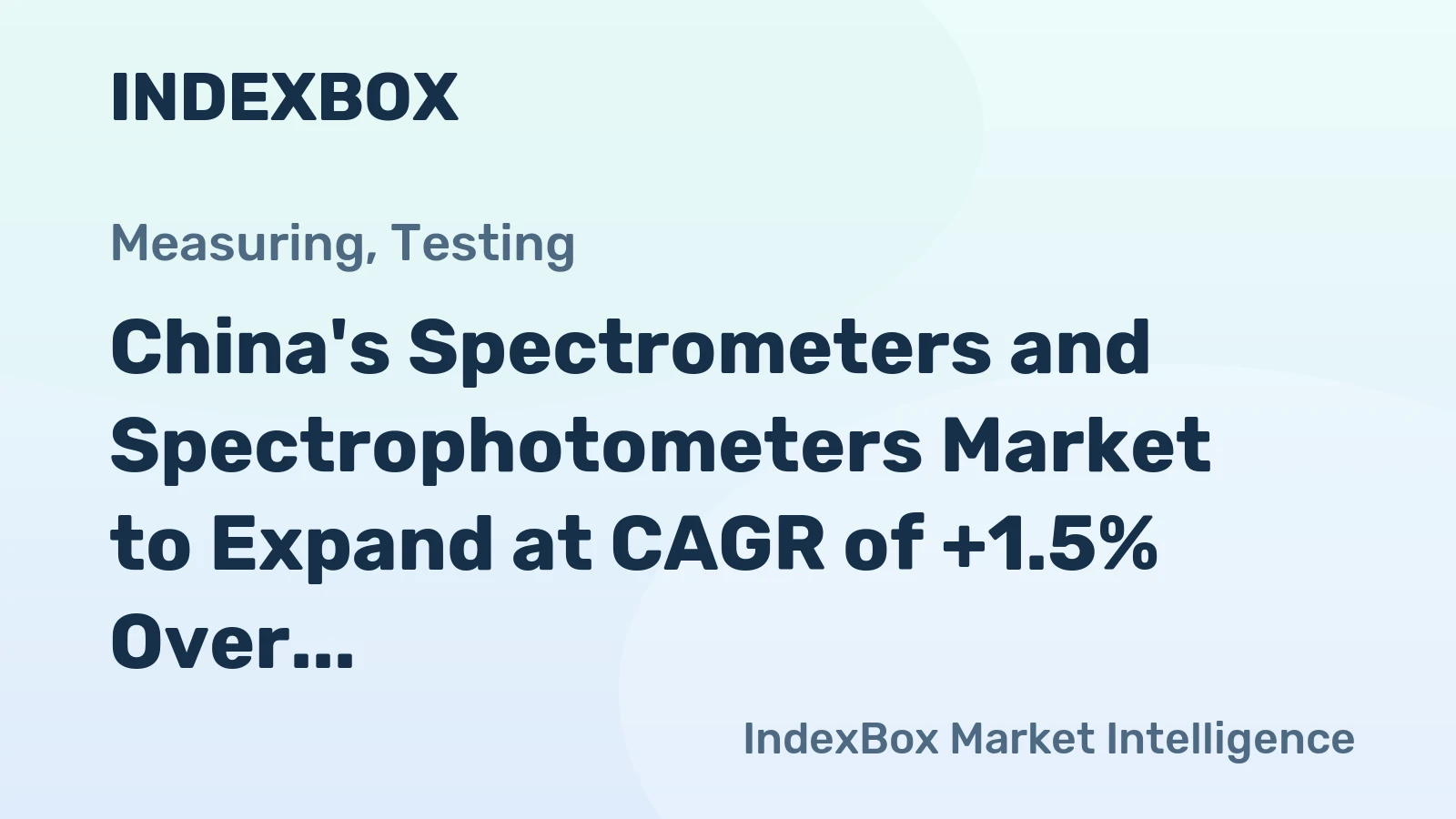 China's Spectrometers and Spectrophotometers Market to Expand at CAGR of +1.5% Over Next Decade