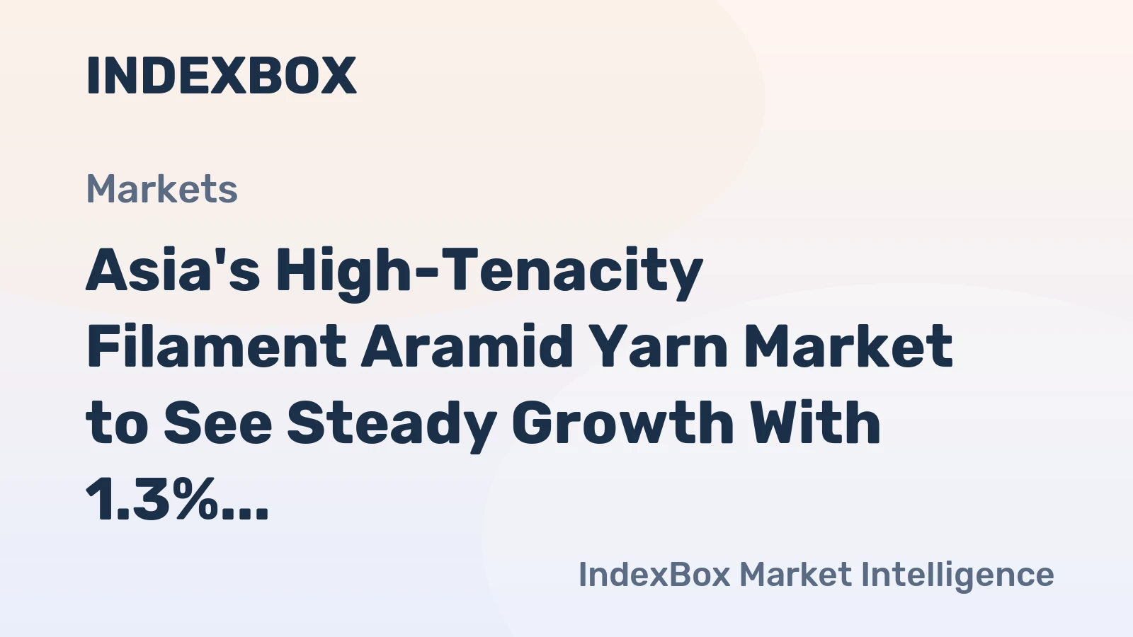 Asia's High-Tenacity Filament Aramid Yarn Market to See Steady Growth With 1.3% Volume CAGR Through 2035