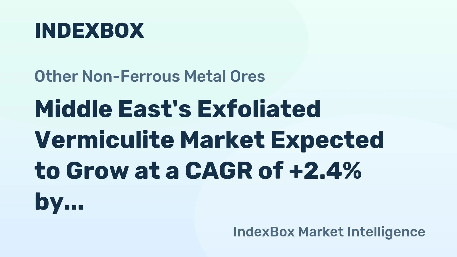 Middle East's Exfoliated Vermiculite Market Expected to Grow at a CAGR of +2.4% by 2035