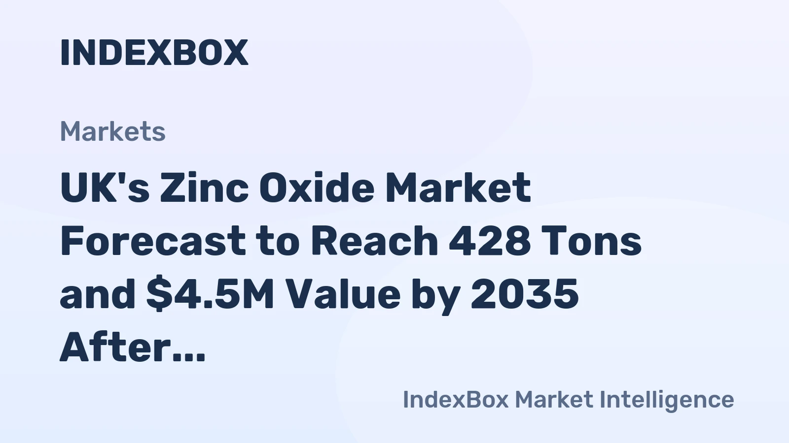 UK's Zinc Oxide Market Forecast to Reach 428 Tons and $4.5M Value by 2035 After Recent Sharp Contraction