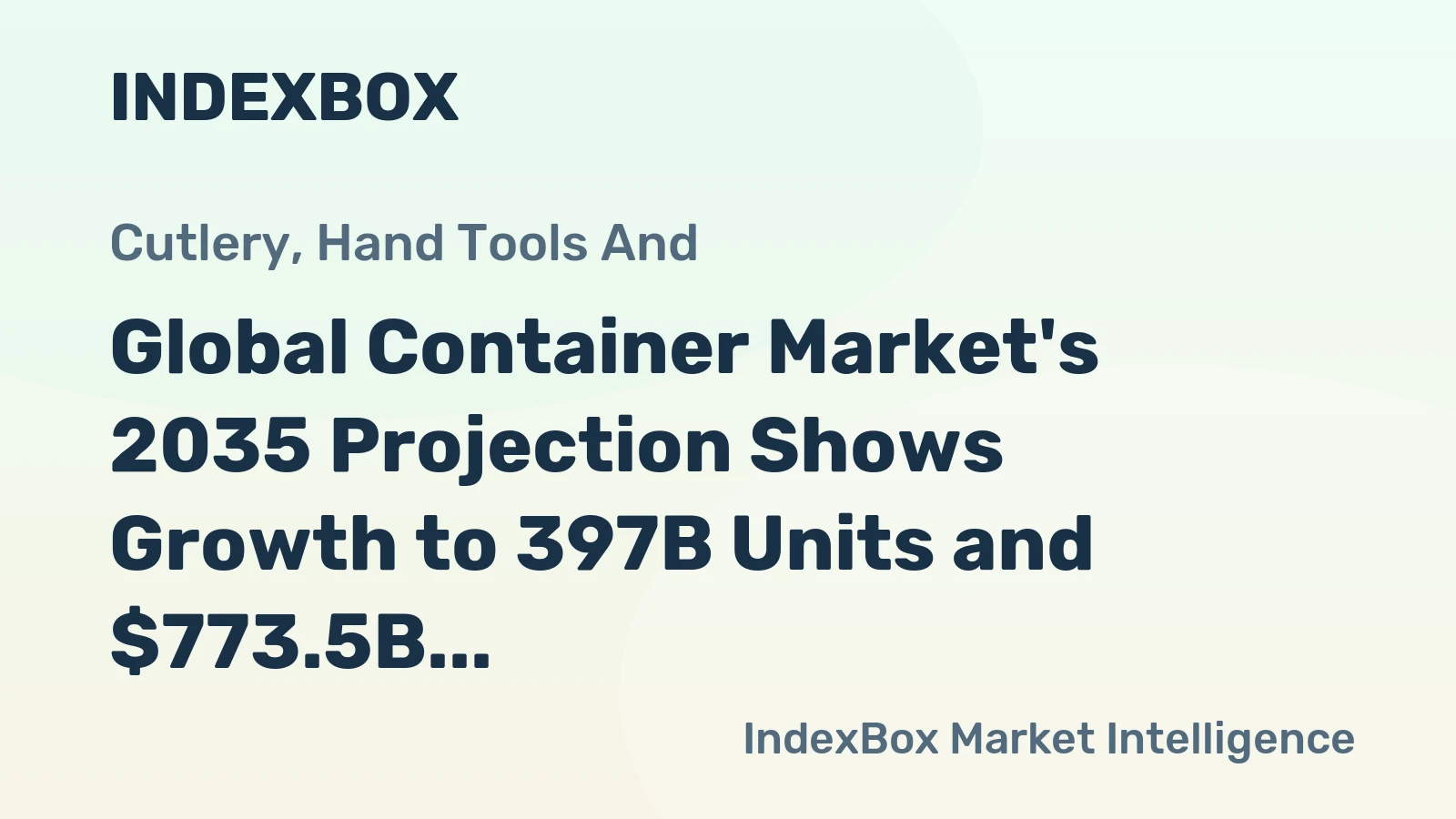 Global Container Market's 2035 Projection Shows Growth to 397B Units and $773.5B in Value