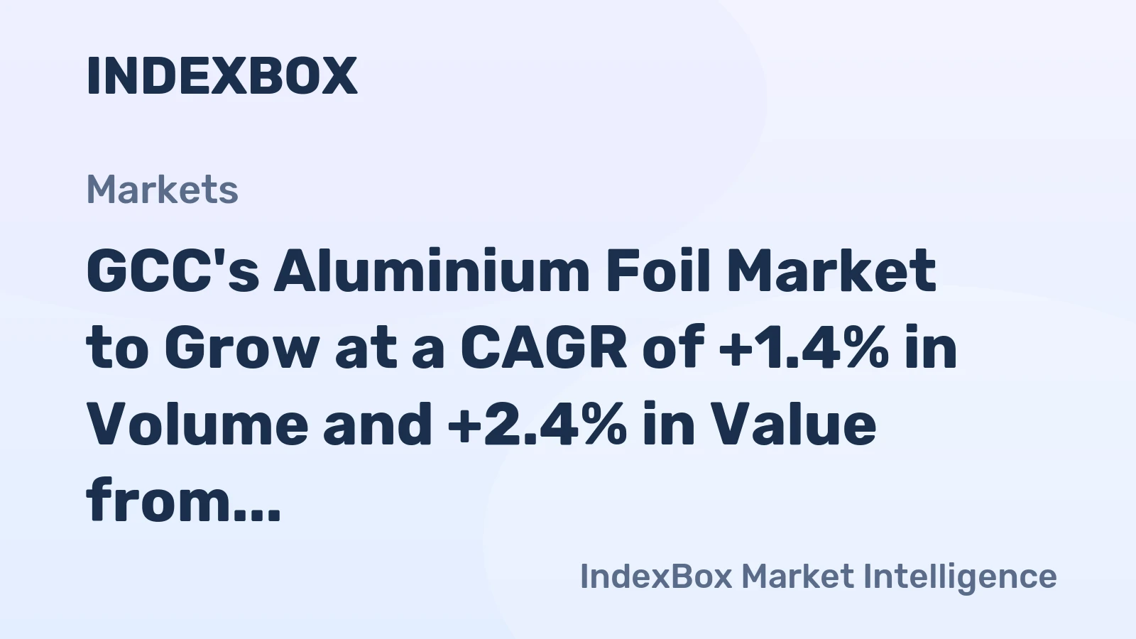 GCC's Aluminium Foil Market to Grow at a CAGR of +1.4% in Volume and +2.4% in Value from 2024 to 2035