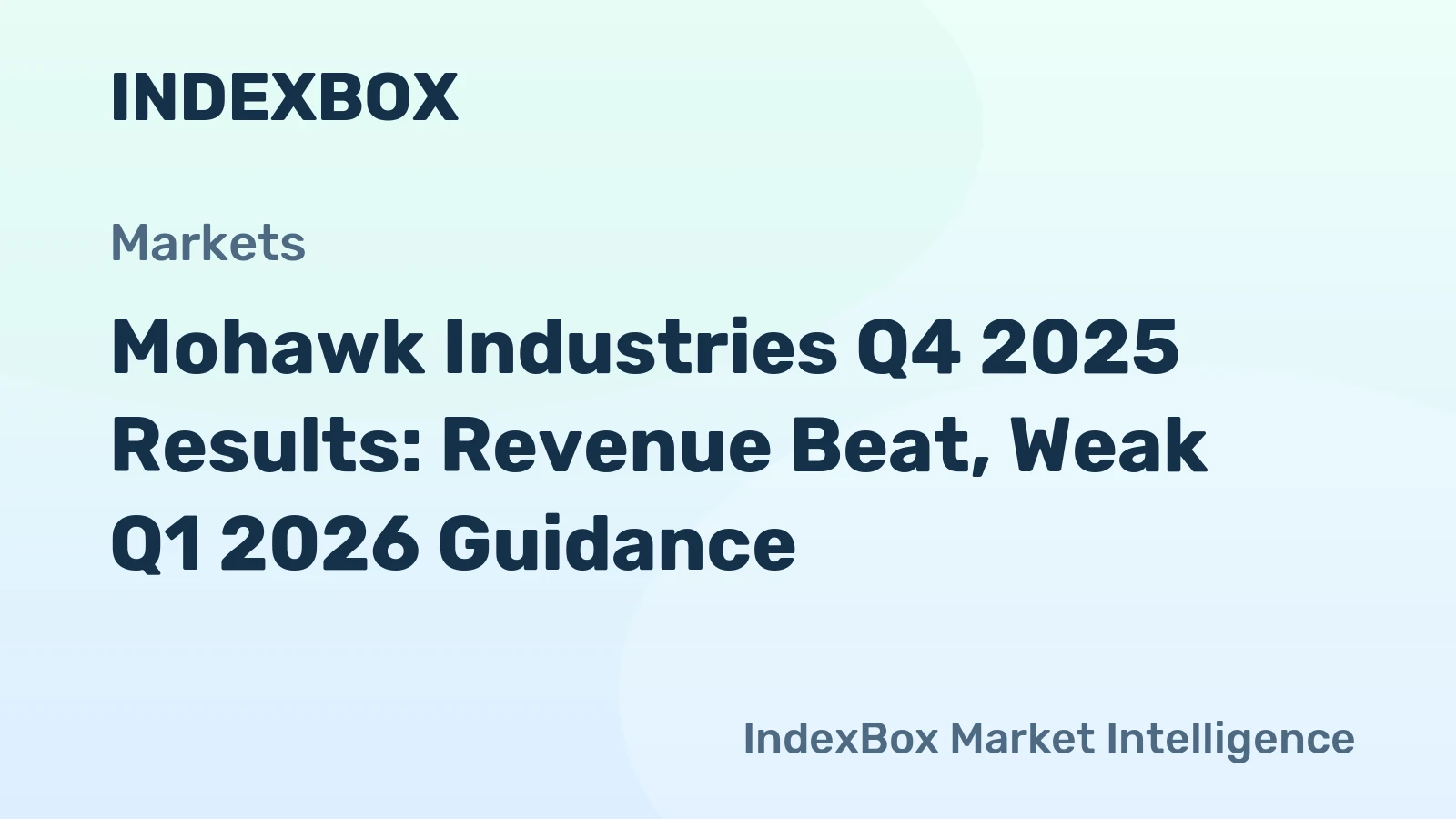 Mohawk Industries Q4 2025 Results: Revenue Beat, Weak Q1 2026 Guidance