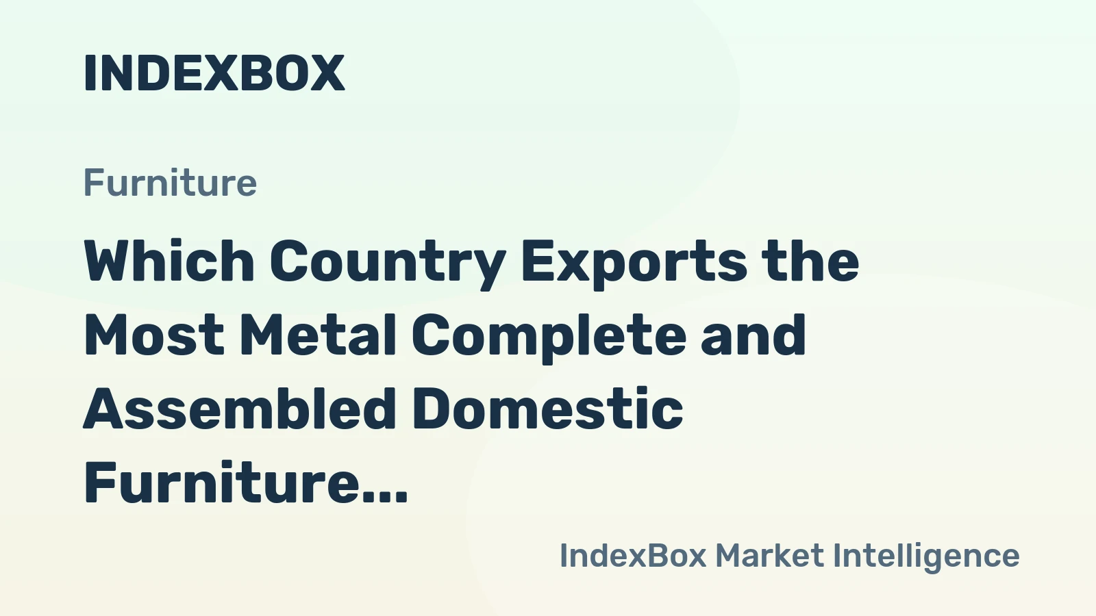 Which Country Exports the Most Metal Complete and Assembled Domestic Furniture in the World?
