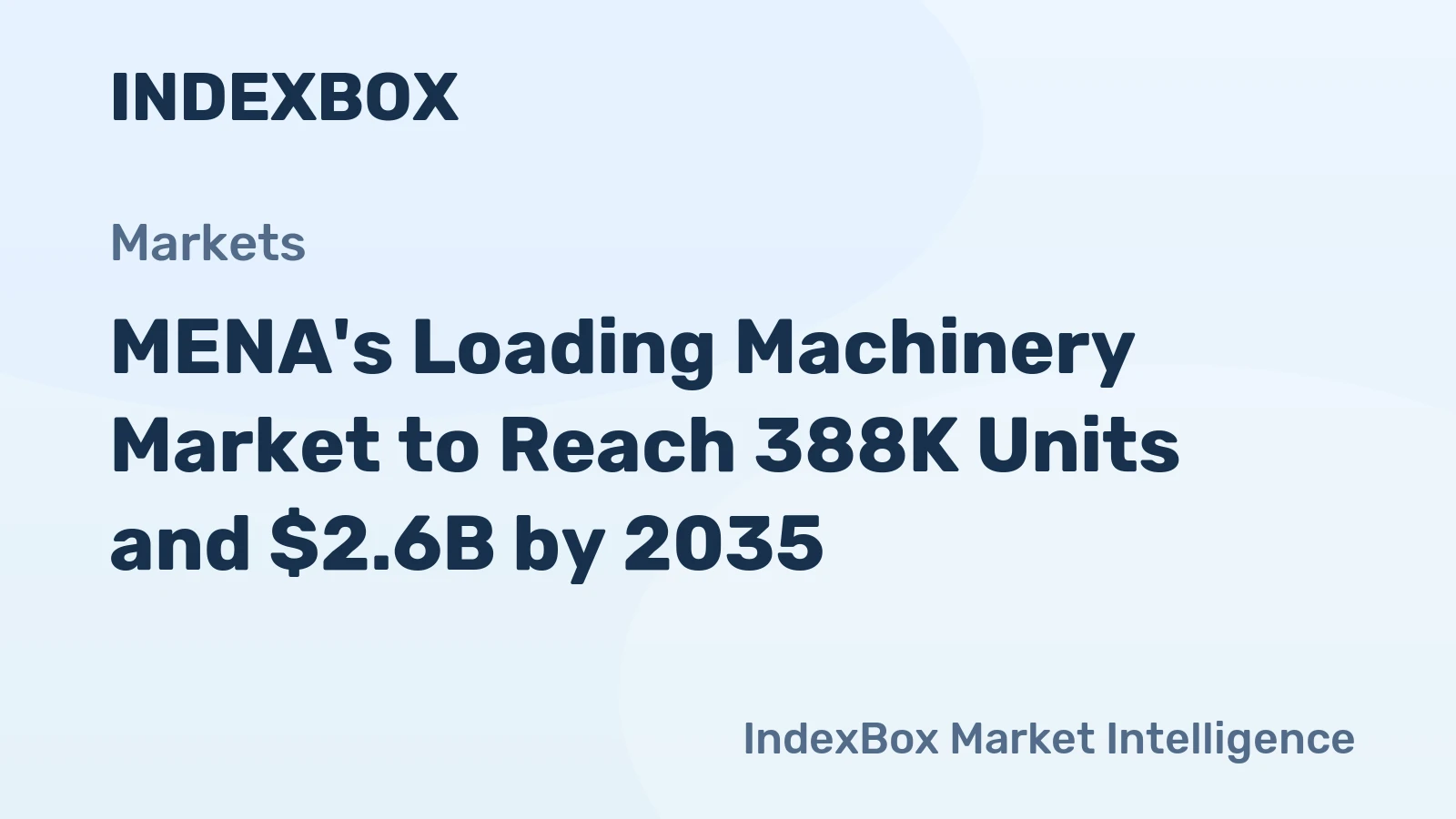 MENA's Loading Machinery Market to Reach 388K Units and $2.6B by 2035