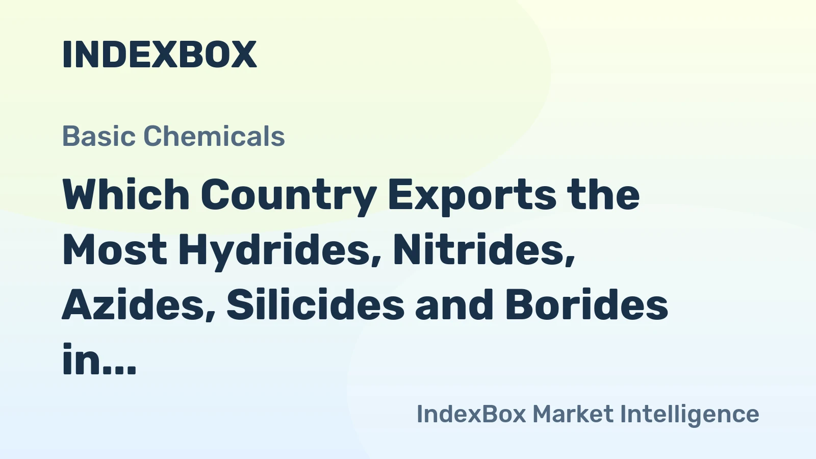 Which Country Exports the Most Hydrides, Nitrides, Azides, Silicides and Borides in the World?