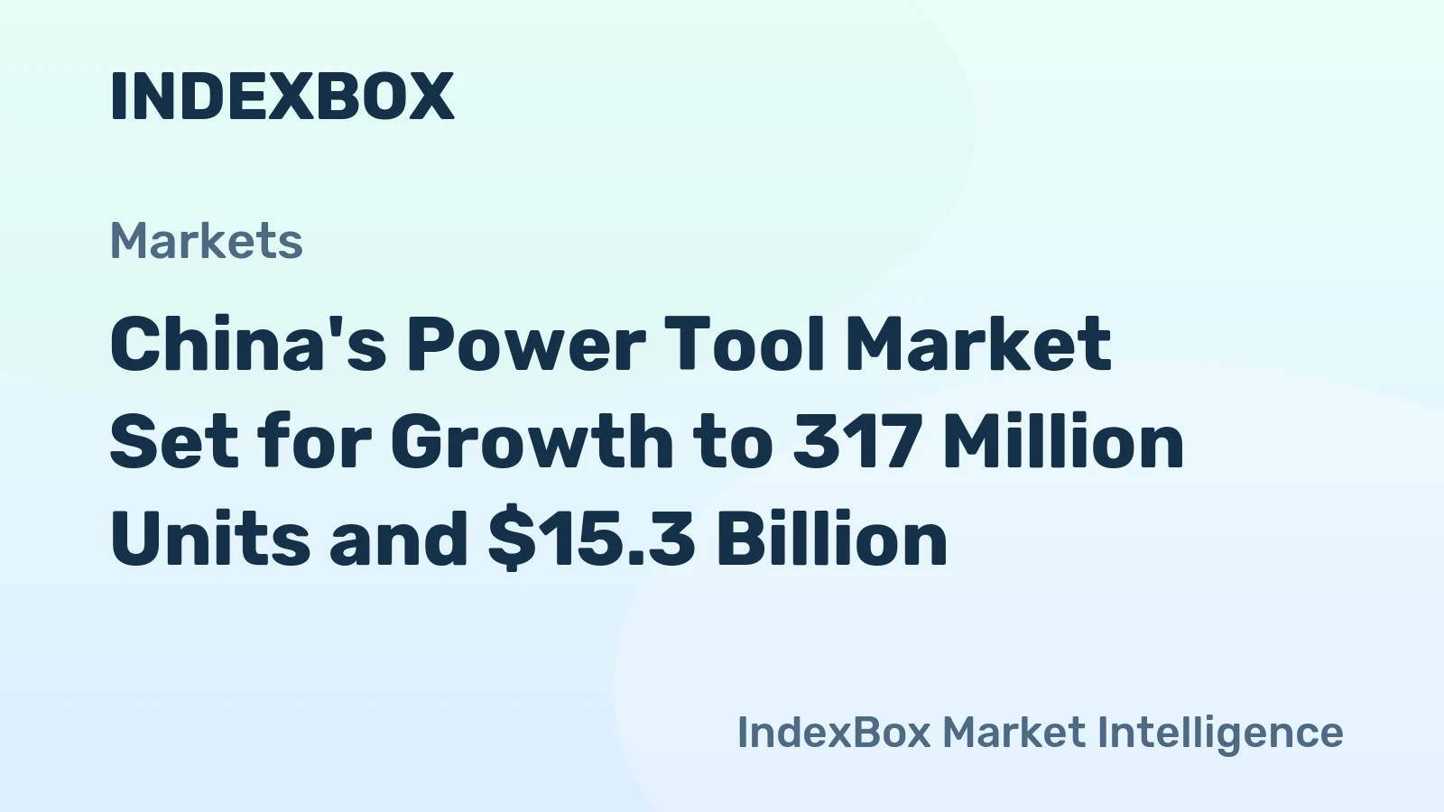 China's Power Tool Market Set for Growth to 317 Million Units and $15.3 Billion