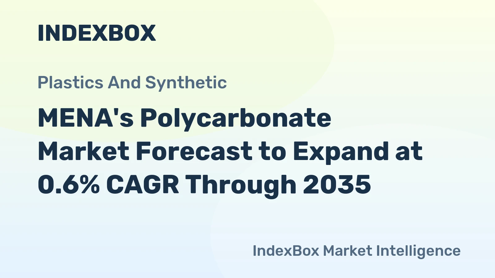MENA's Polycarbonate Market Forecast to Expand at 0.6% CAGR Through 2035