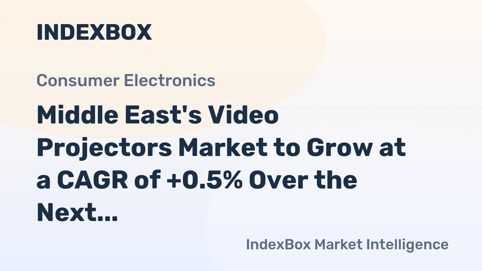 Middle East's Video Projectors Market to Grow at a CAGR of +0.5% Over the Next Decade