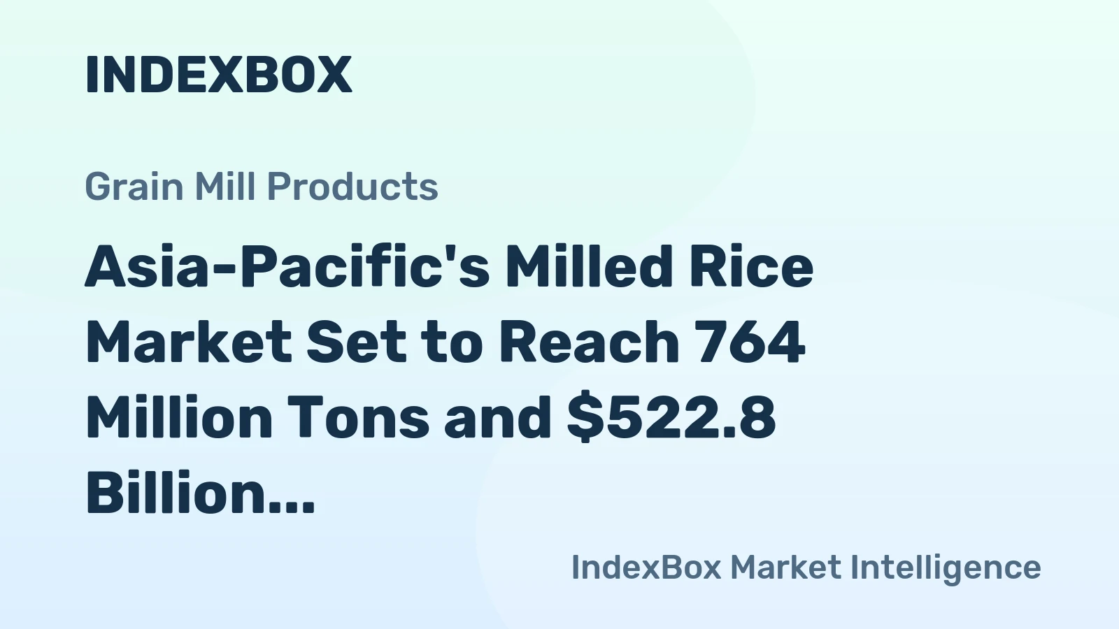 Asia-Pacific's Milled Rice Market Set to Reach 764 Million Tons and $522.8 Billion by 2035