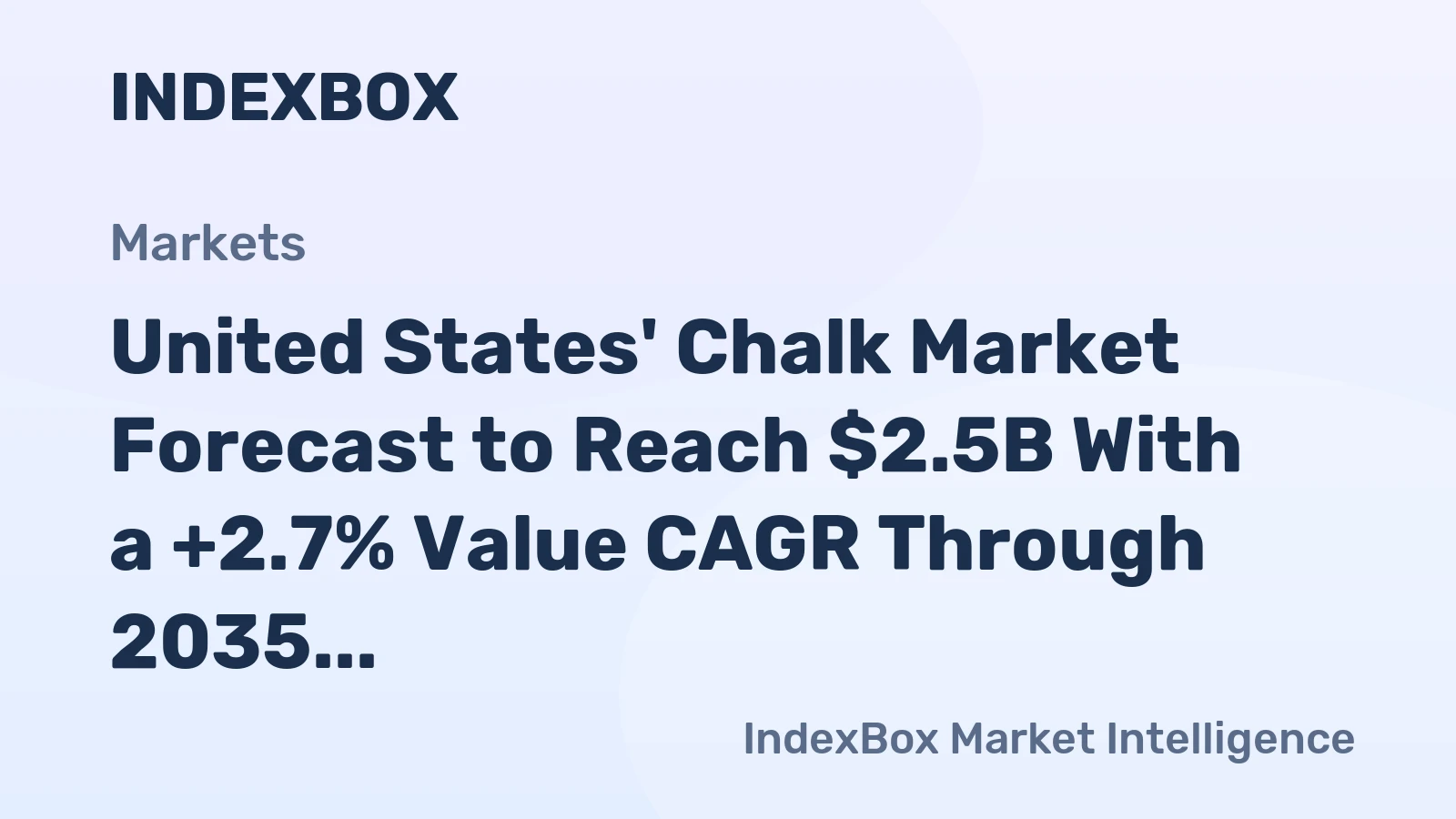 United States' Chalk Market Forecast to Reach $2.5B With a +2.7% Value CAGR Through 2035