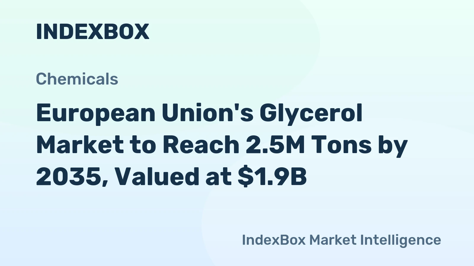 European Union's Glycerol Market to Reach 2.5M Tons by 2035, Valued at $1.9B