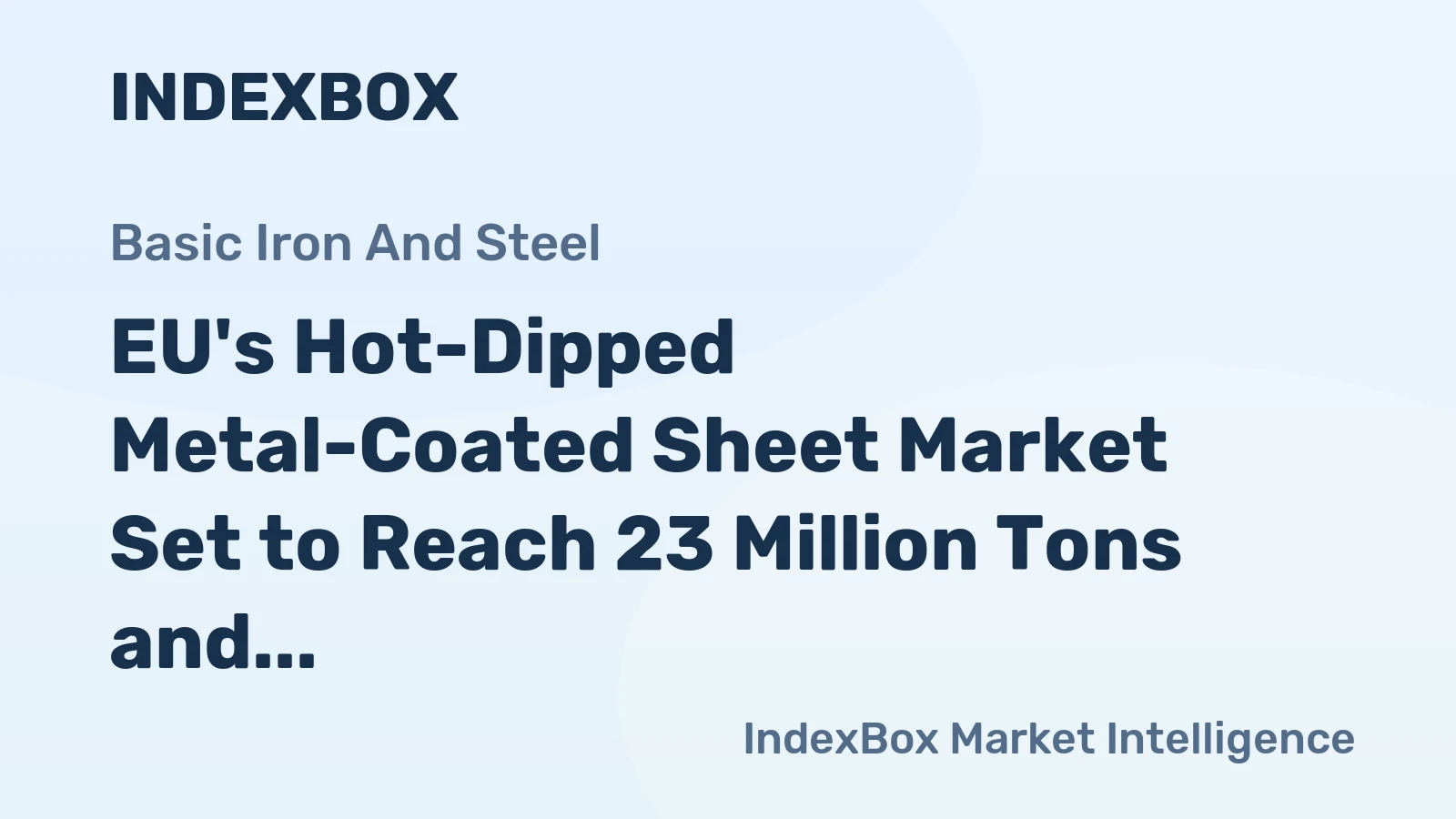 EU's Hot-Dipped Metal-Coated Sheet Market Set to Reach 23 Million Tons and $28.2 Billion by 2035