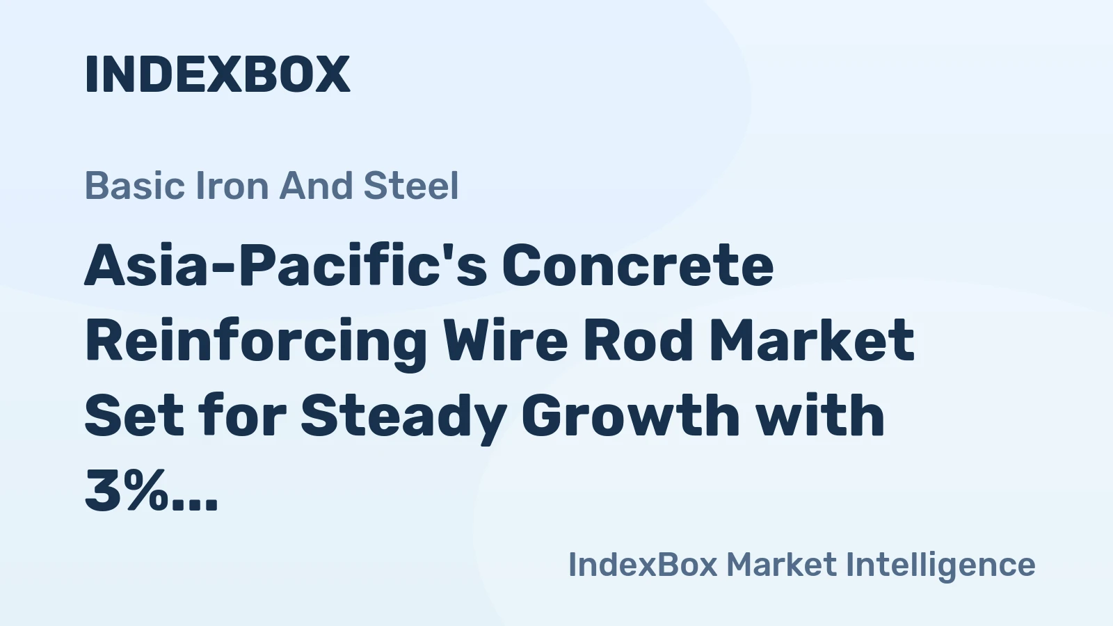 Asia-Pacific's Concrete Reinforcing Wire Rod Market Set for Steady Growth with 3% CAGR in Value