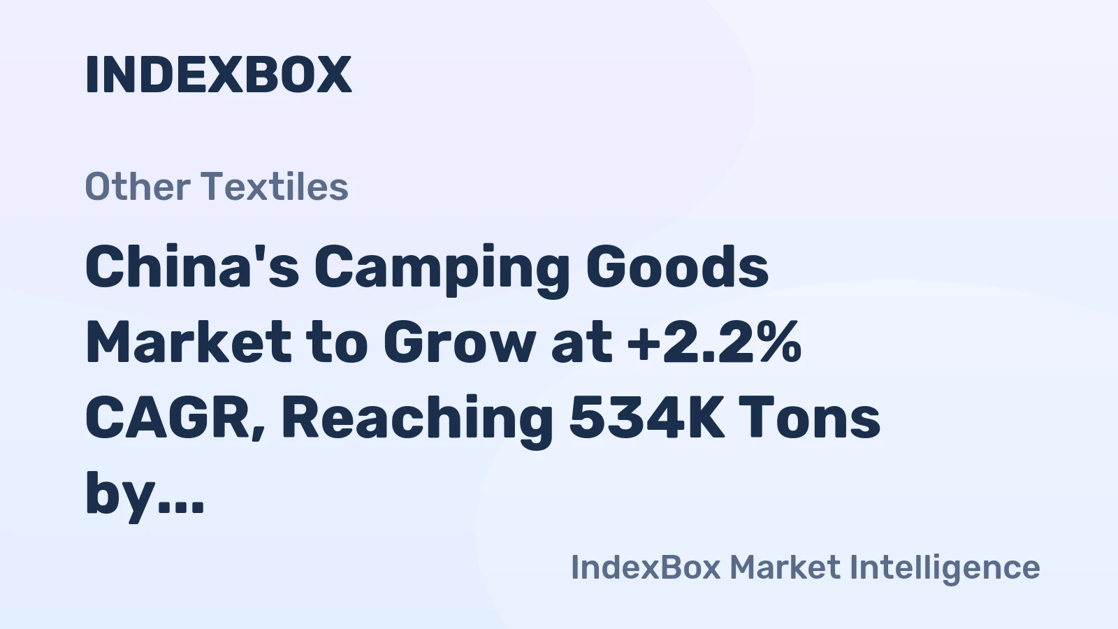 China's Camping Goods Market to Grow at +2.2% CAGR, Reaching 534K Tons by 2035