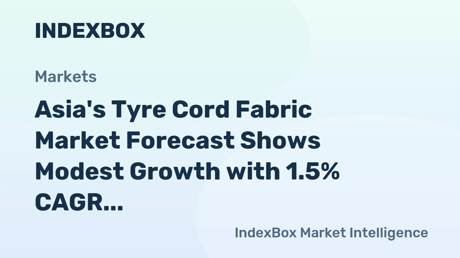 Asia's Tyre Cord Fabric Market Forecast Shows Modest Growth with 1.5% CAGR in Value Through 2035