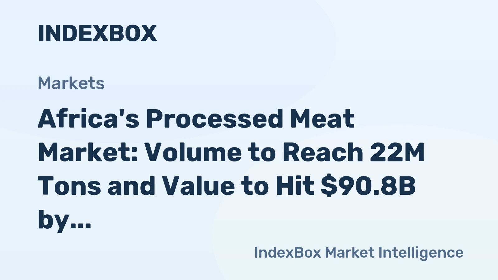 Africa's Processed Meat Market: Volume to Reach 22M Tons and Value to Hit $90.8B by 2035