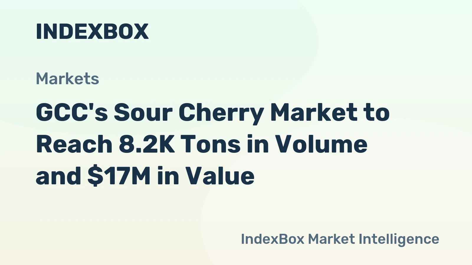 GCC's Sour Cherry Market to Reach 8.2K Tons in Volume and $17M in Value