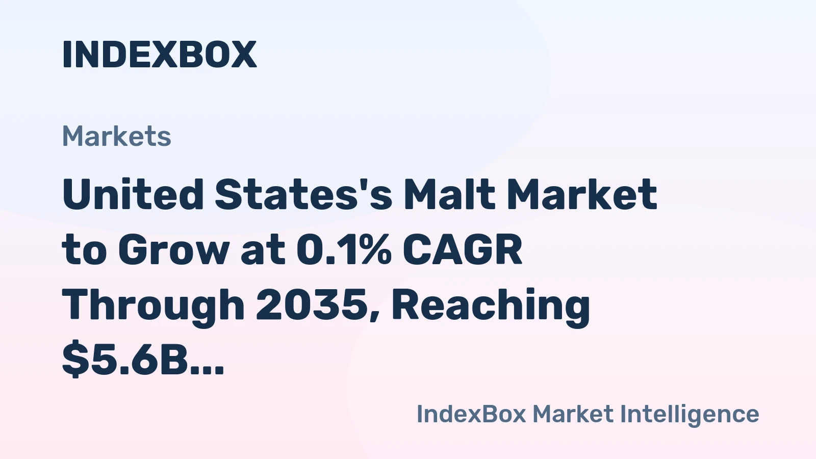 United States's Malt Market to Grow at 0.1% CAGR Through 2035, Reaching $5.6B