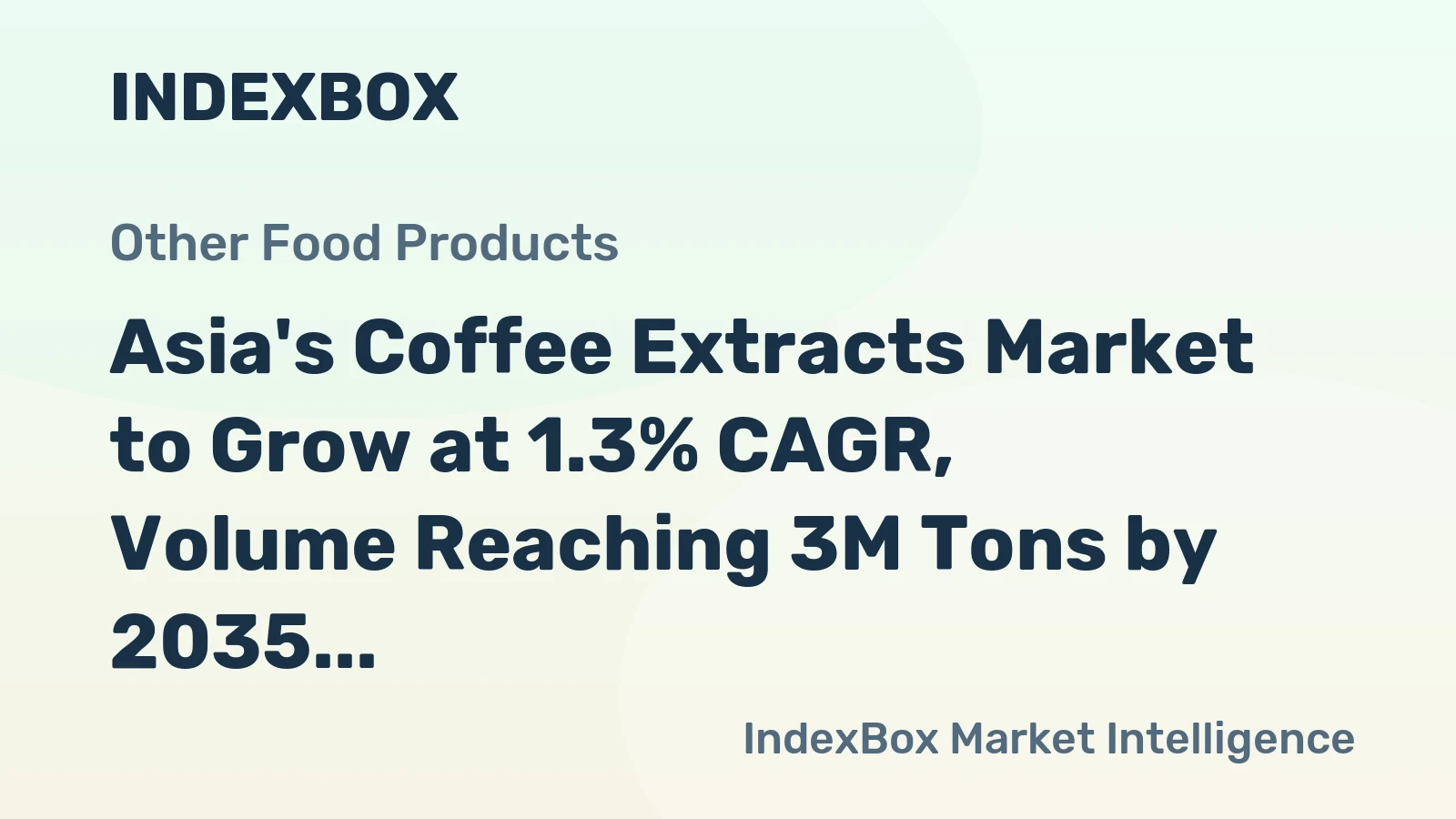 Asia's Coffee Extracts Market to Grow at 1.3% CAGR, Volume Reaching 3M Tons by 2035