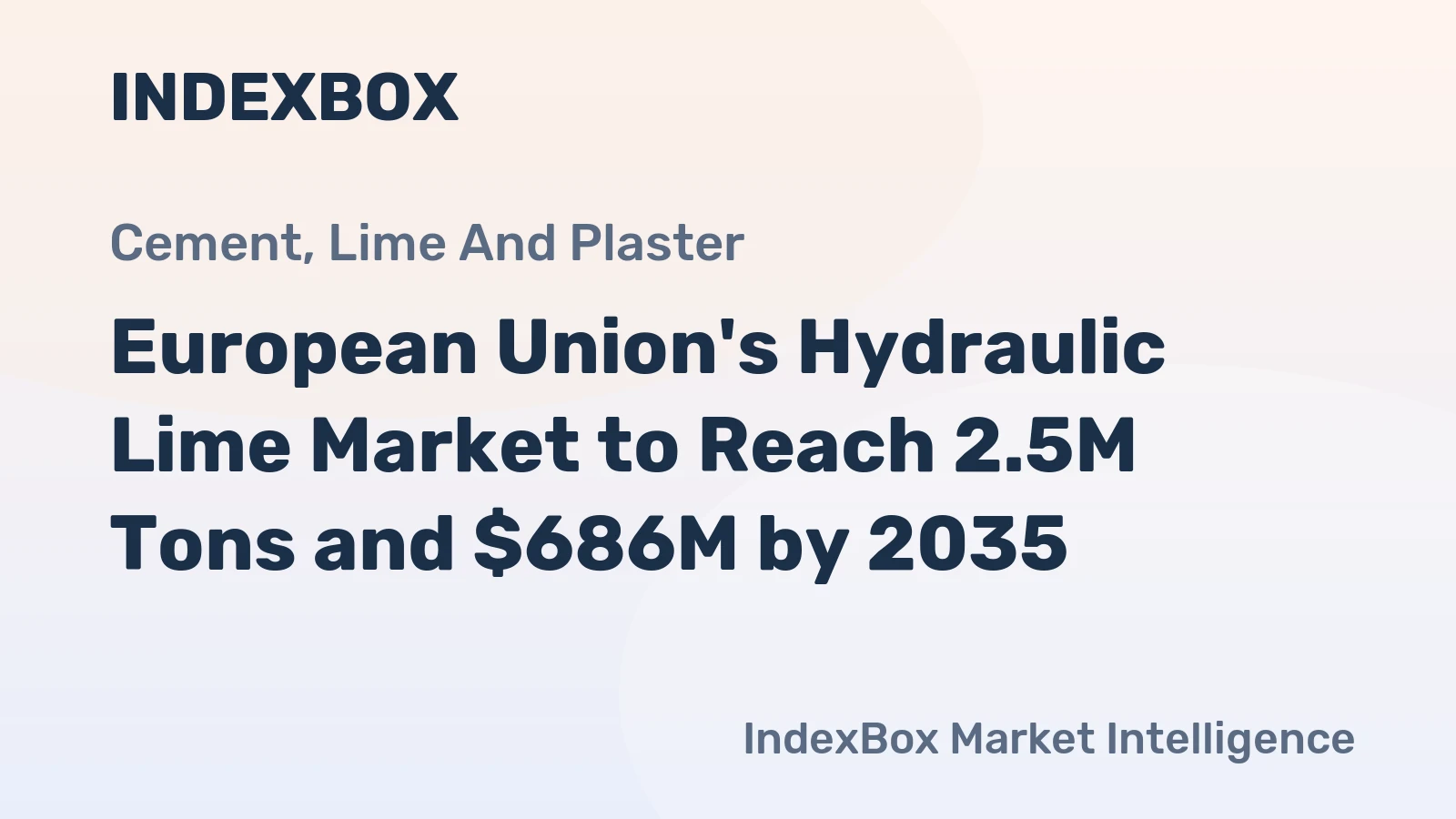 European Union's Hydraulic Lime Market to Reach 2.5M Tons and $686M by 2035