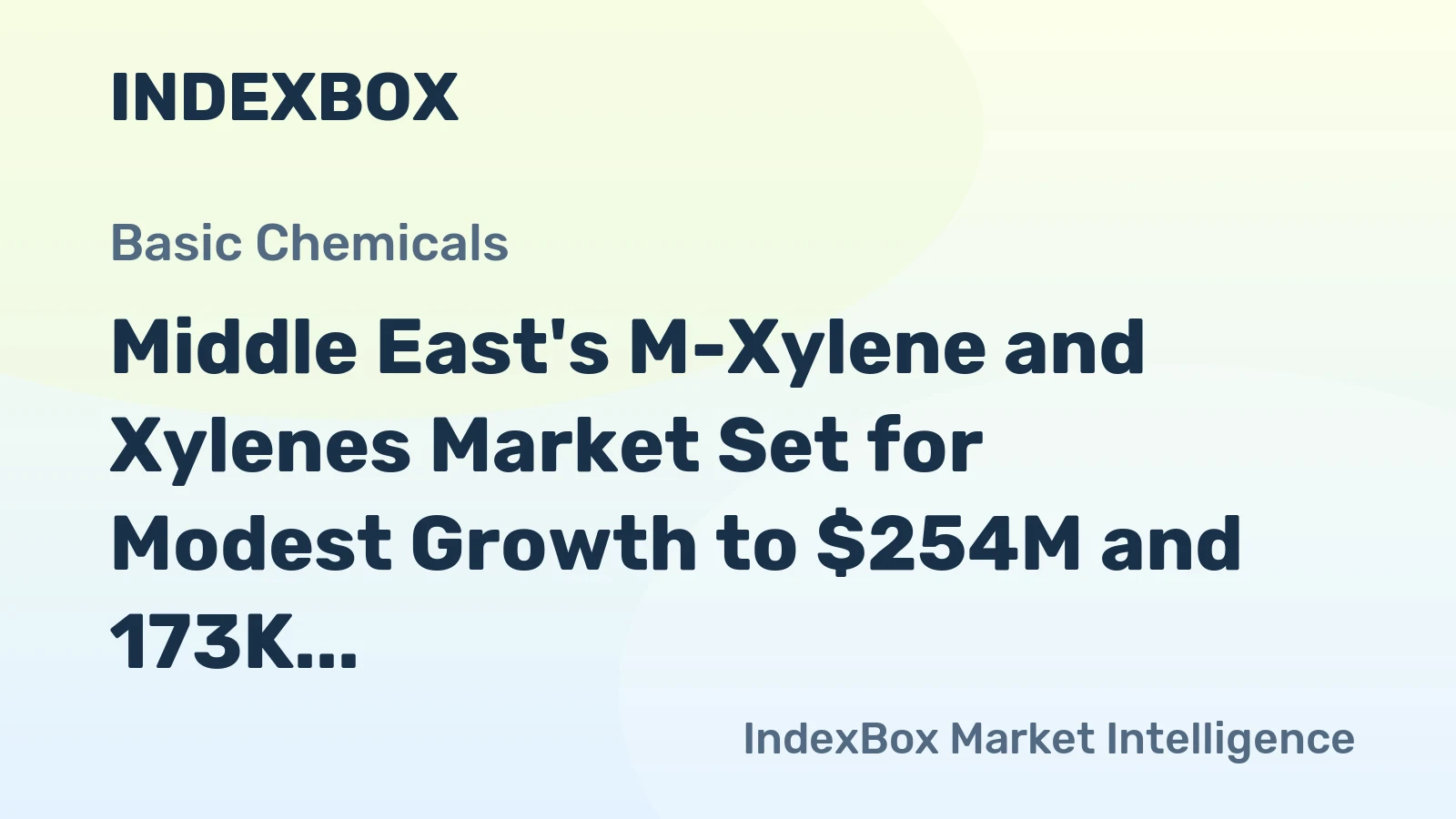 Middle East's M-Xylene and Xylenes Market Set for Modest Growth to $254M and 173K Tons