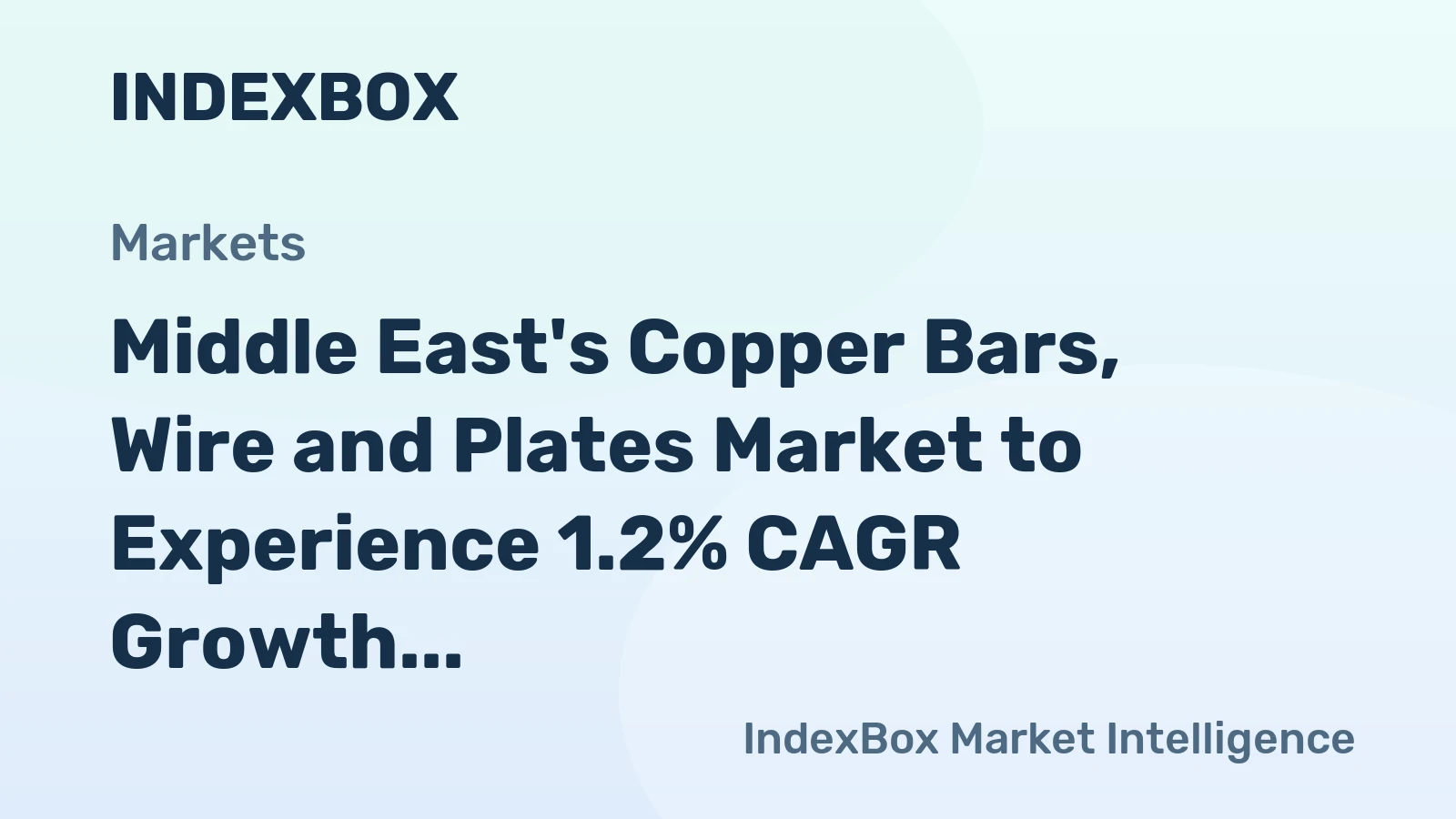 Middle East's Copper Bars, Wire and Plates Market to Experience 1.2% CAGR Growth, Reaching 1.9M Tons by 2035