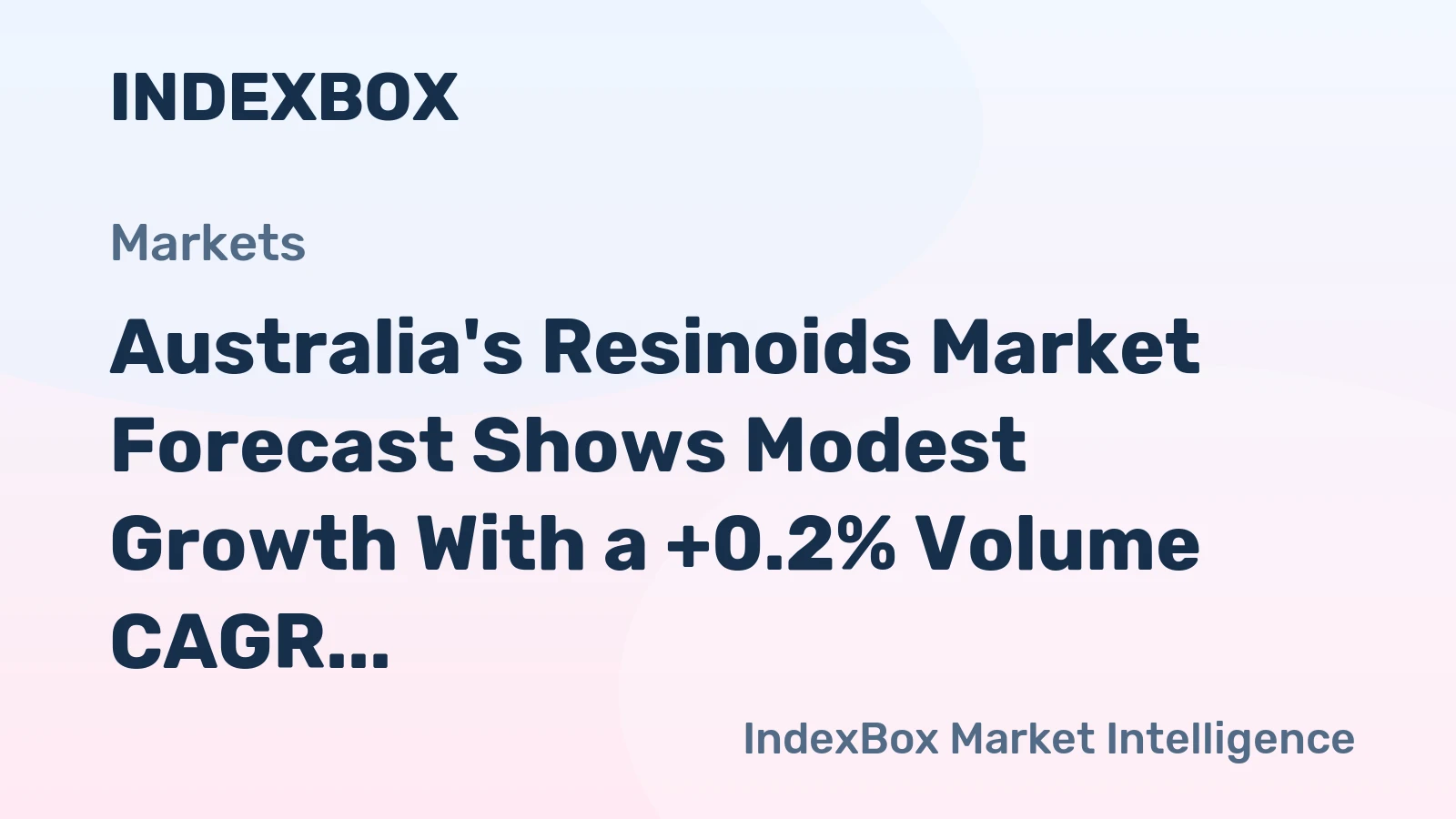 Australia's Resinoids Market Forecast Shows Modest Growth With a +0.2% Volume CAGR