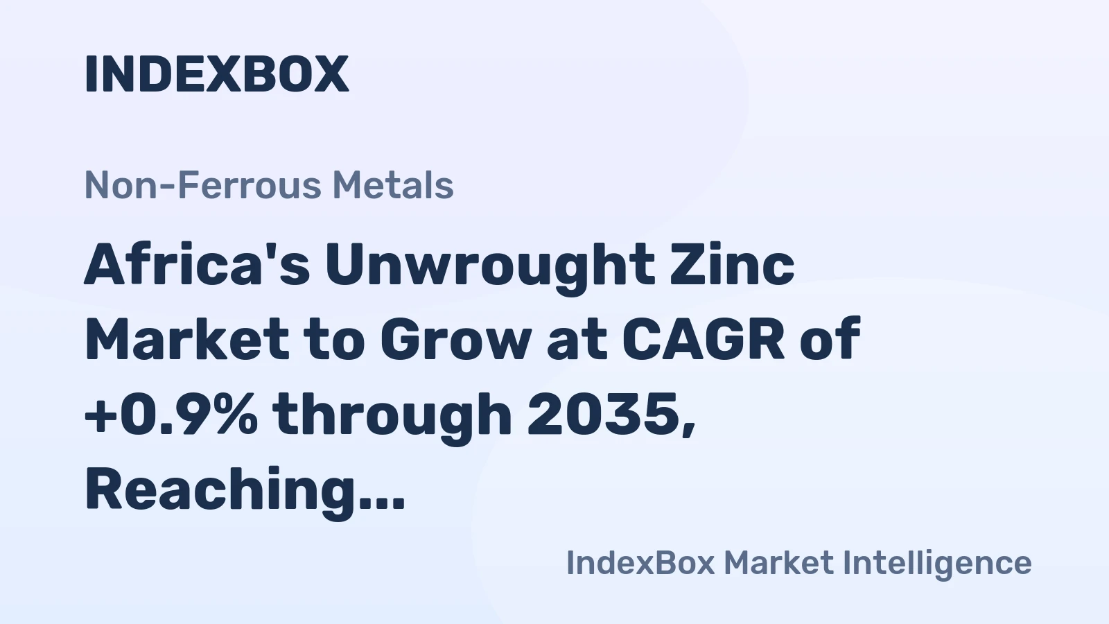 Africa's Unwrought Zinc Market to Grow at CAGR of +0.9% through 2035, Reaching $3.1B in Value