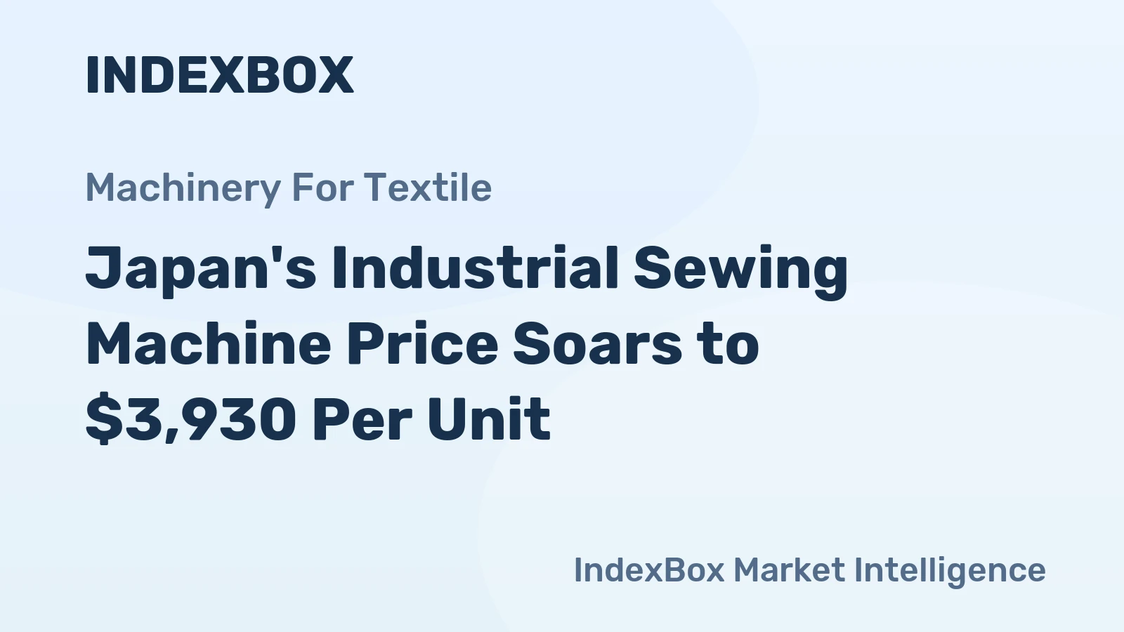 Japan's Industrial Sewing Machine Price Soars to $3,930 Per Unit