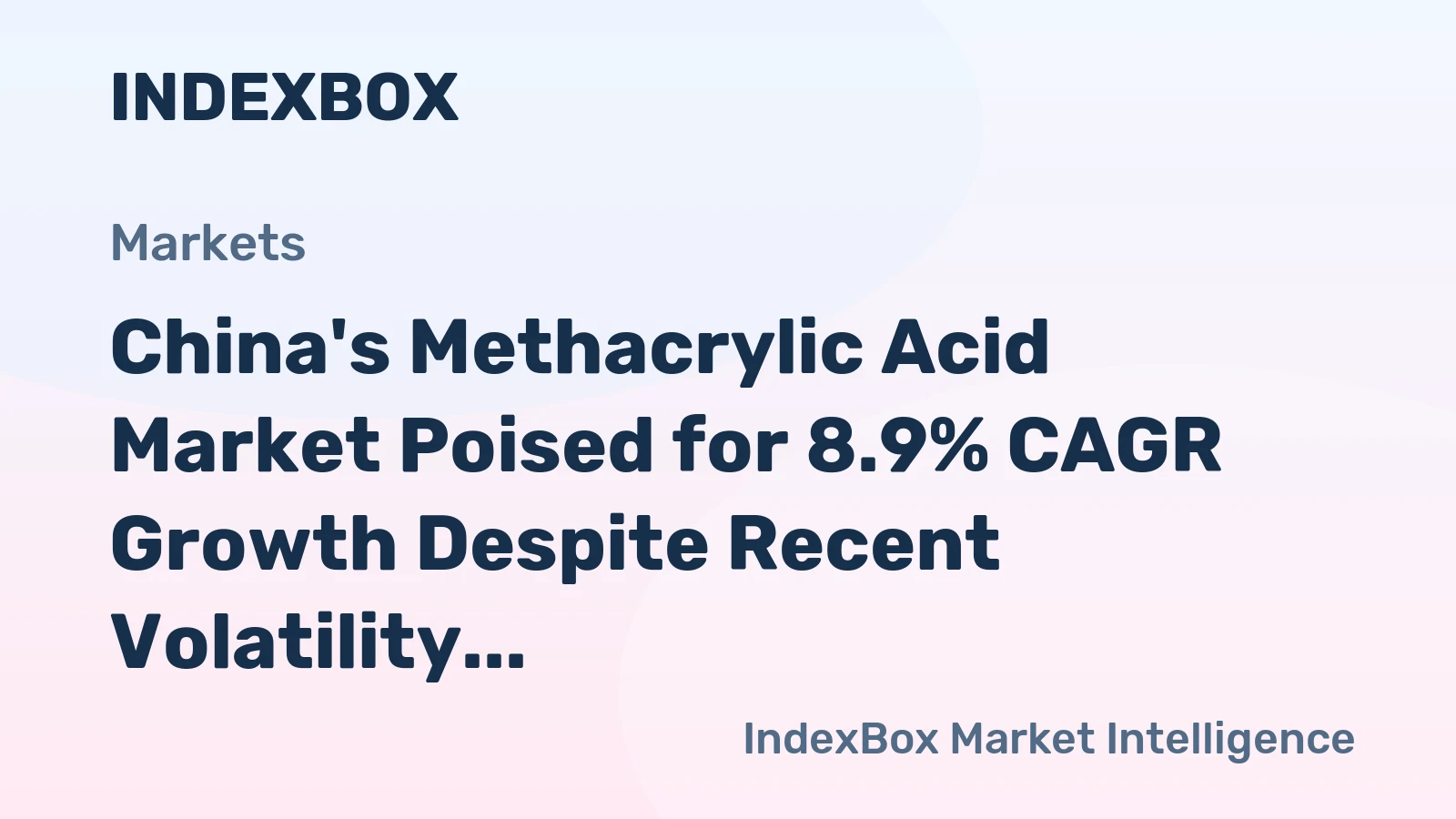 China's Methacrylic Acid Market Poised for 8.9% CAGR Growth Despite Recent Volatility