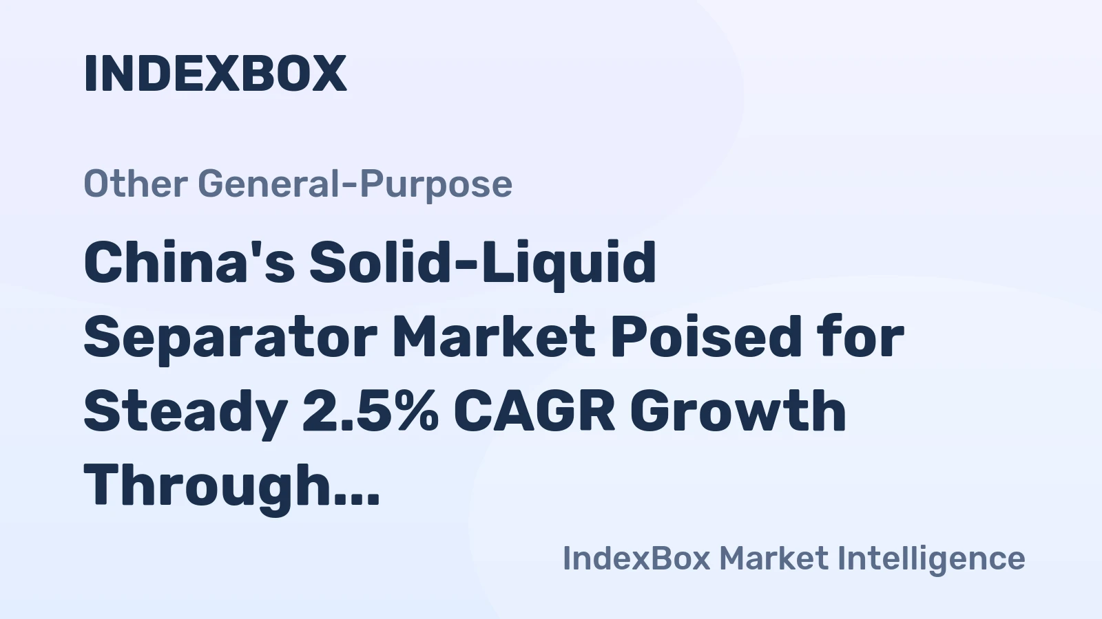 China's Solid-Liquid Separator Market Poised for Steady 2.5% CAGR Growth Through 2035