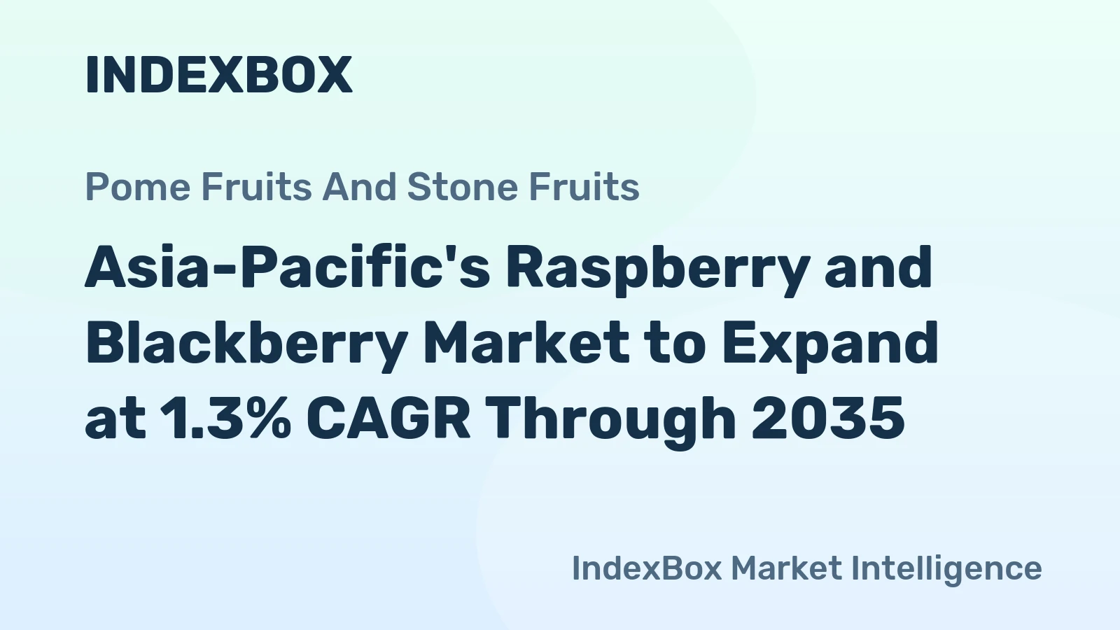 Asia-Pacific's Raspberry and Blackberry Market to Expand at 1.3% CAGR Through 2035
