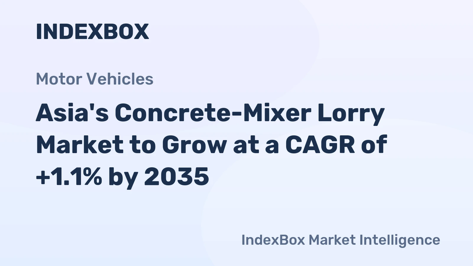 Asia's Concrete-Mixer Lorry Market to Grow at a CAGR of +1.1% by 2035