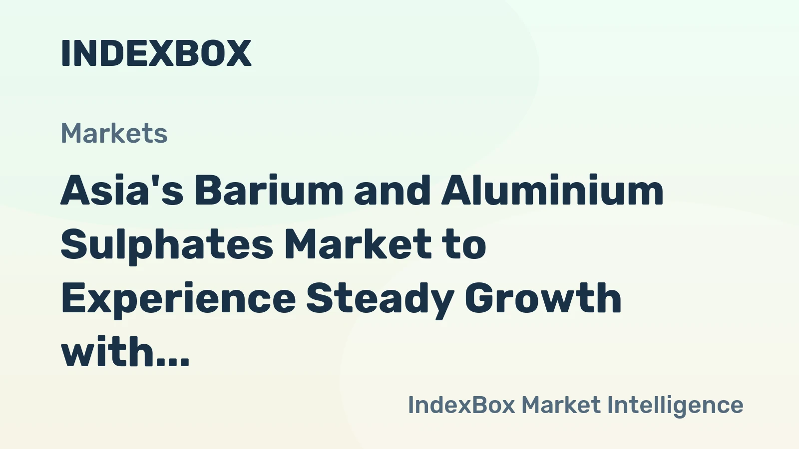 Asia's Barium and Aluminium Sulphates Market to Experience Steady Growth with 1.4% CAGR