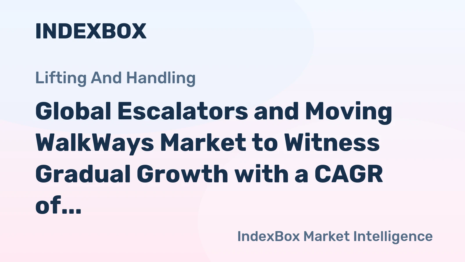 Global Escalators and Moving WalkWays Market to Witness Gradual Growth with a CAGR of +1.0% from 2024 to 2035