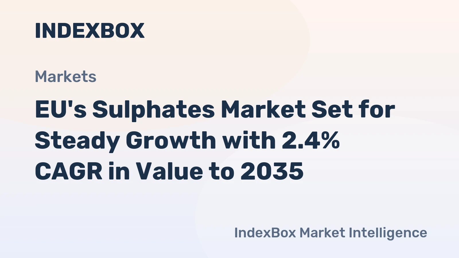 EU's Sulphates Market Set for Steady Growth with 2.4% CAGR in Value to 2035
