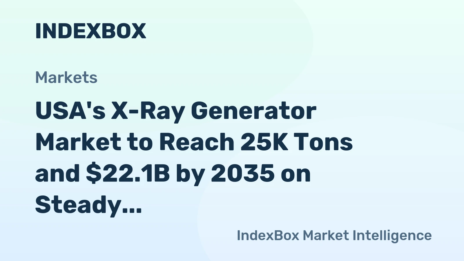 USA's X-Ray Generator Market to Reach 25K Tons and $22.1B by 2035 on Steady Growth Trajectory