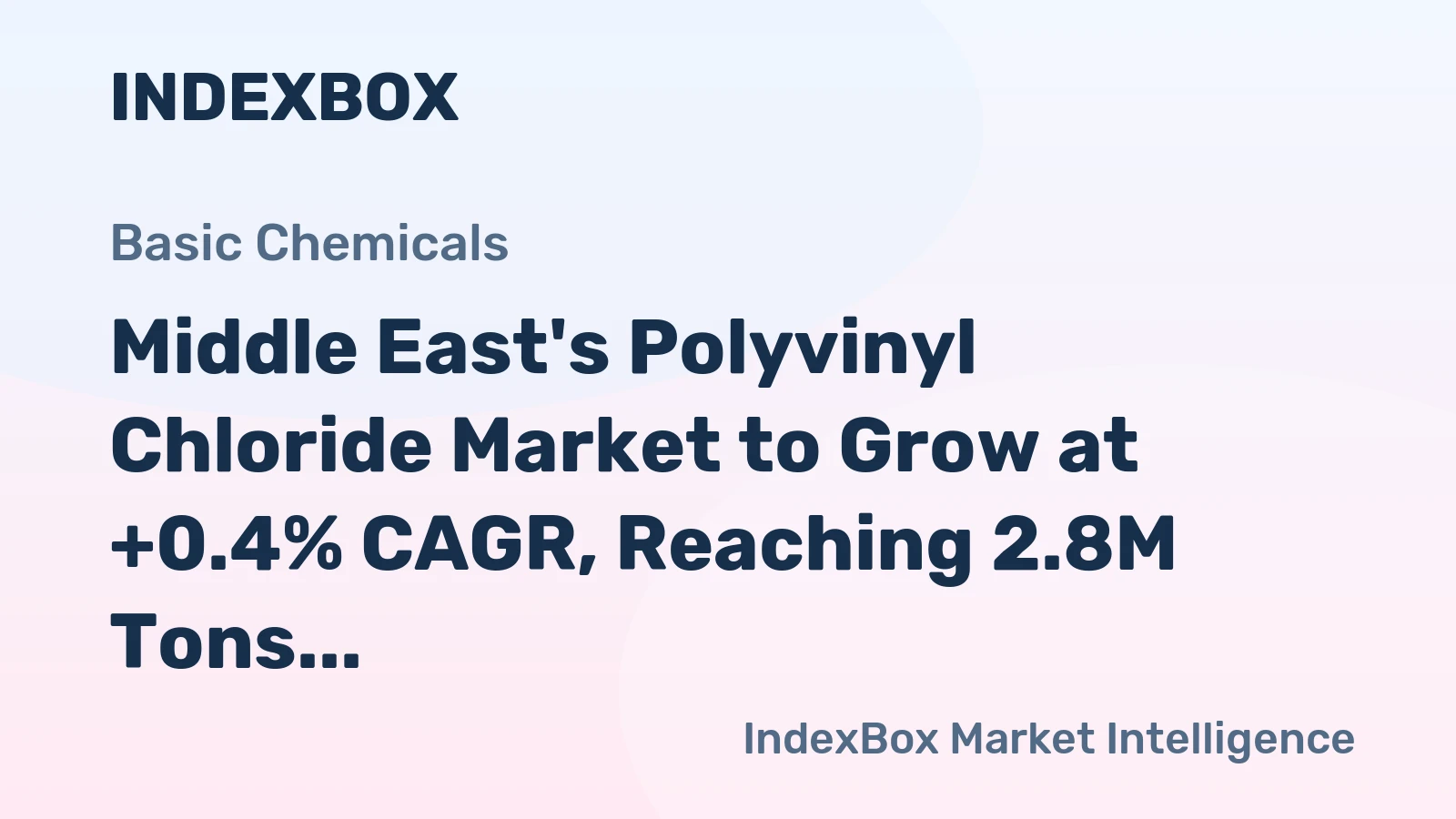 Middle East's Polyvinyl Chloride Market to Grow at +0.4% CAGR, Reaching 2.8M Tons by 2035