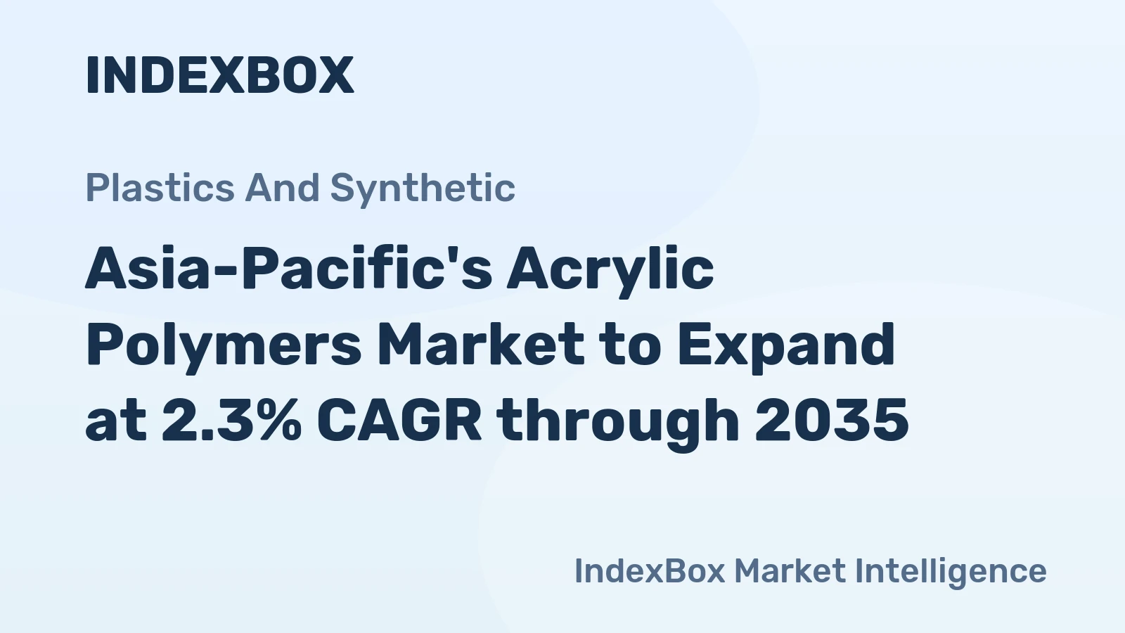 Asia-Pacific's Acrylic Polymers Market to Expand at 2.3% CAGR through 2035