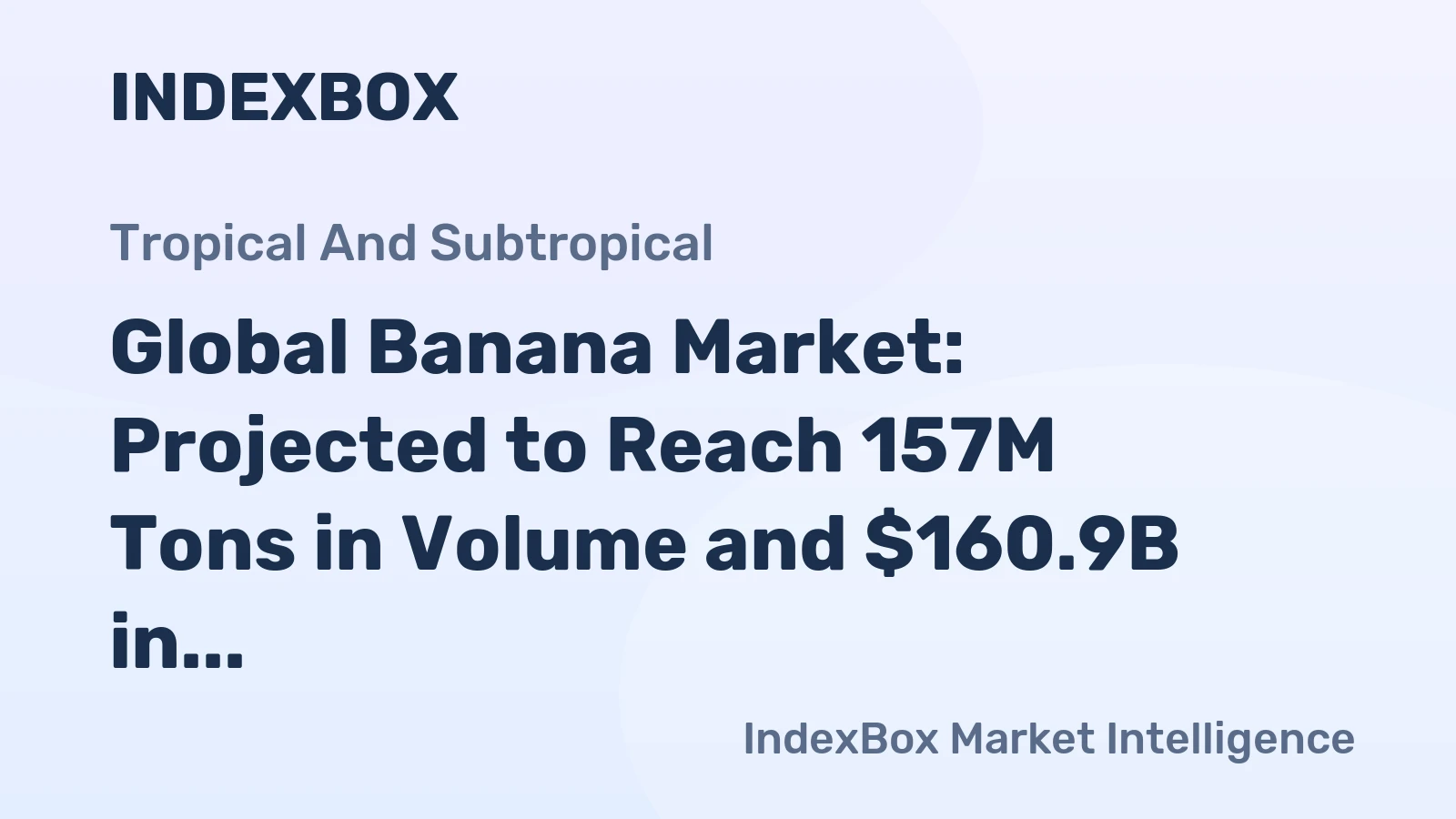 Global Banana Market: Projected to Reach 157M Tons in Volume and $160.9B in Value by 2030