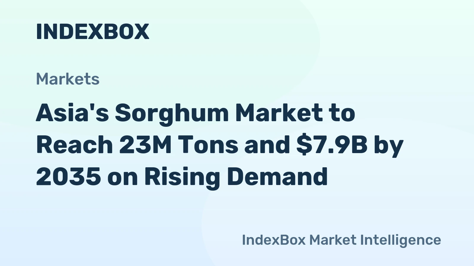 Asia's Sorghum Market to Reach 23M Tons and $7.9B by 2035 on Rising Demand