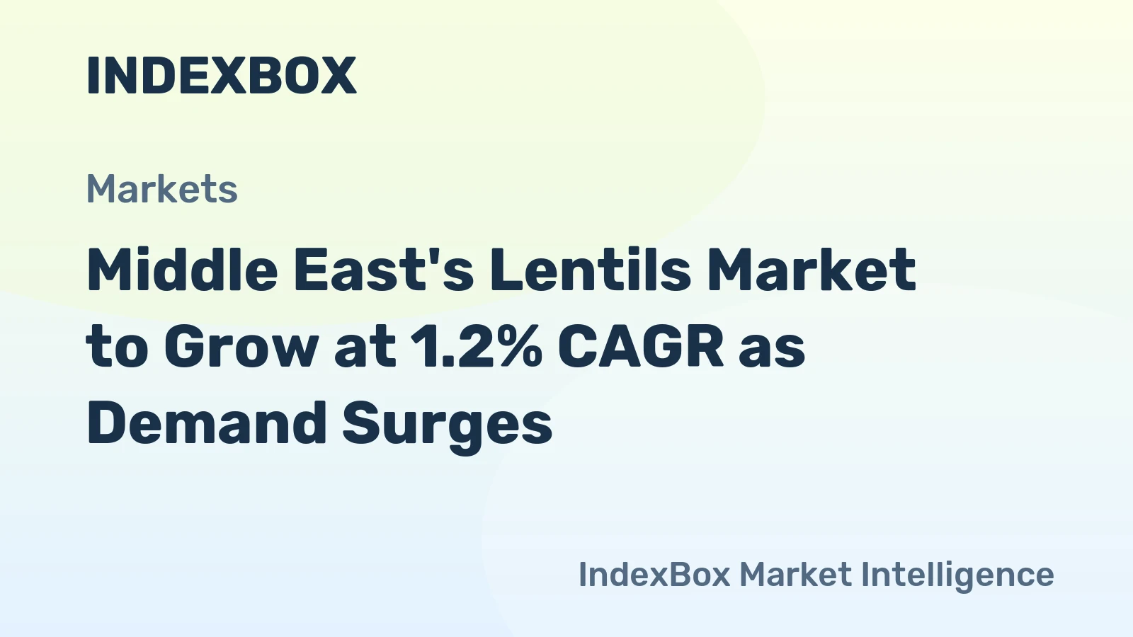 Middle East's Lentils Market to Grow at 1.2% CAGR as Demand Surges