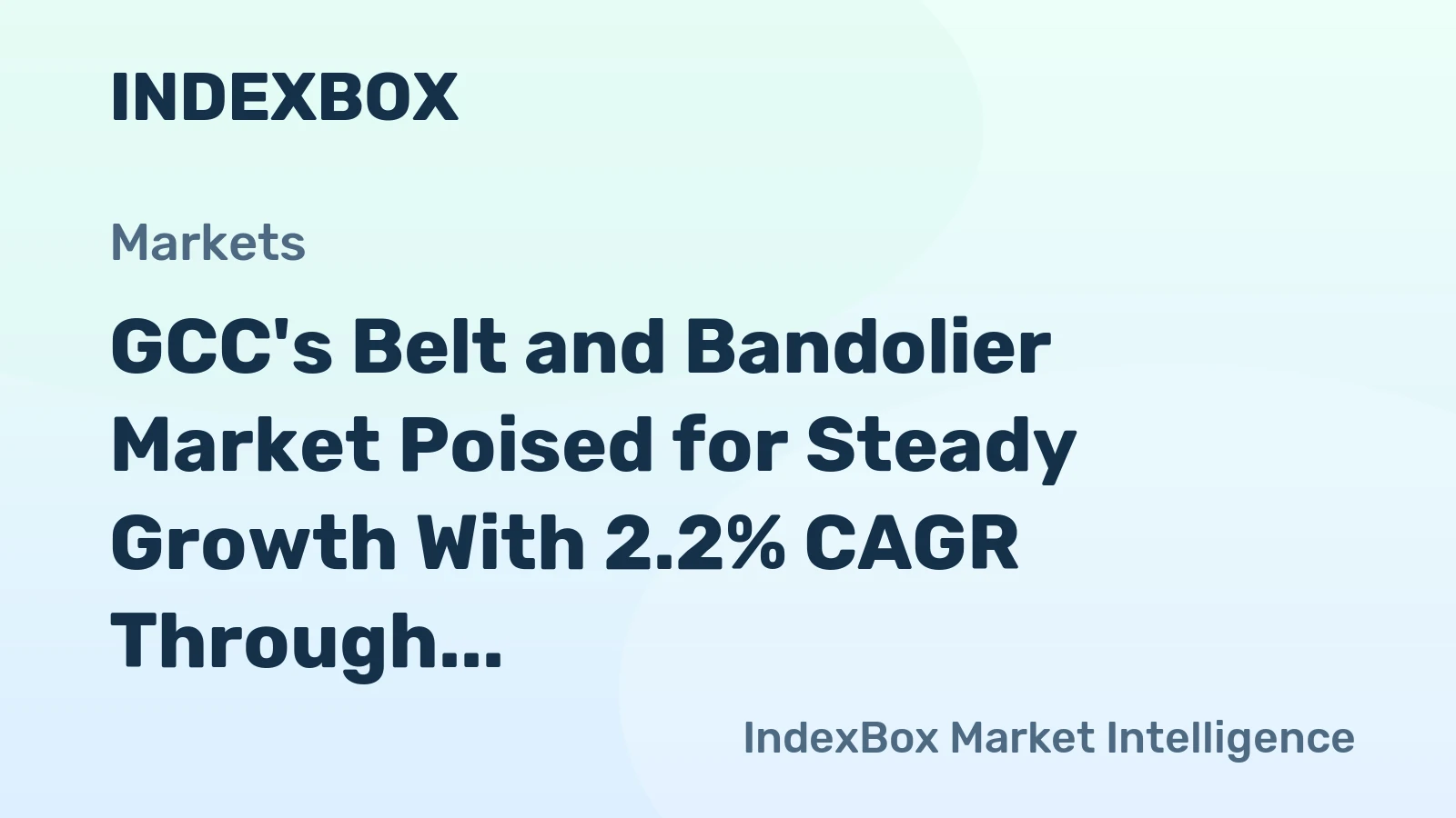 GCC's Belt and Bandolier Market Poised for Steady Growth With 2.2% CAGR Through 2035